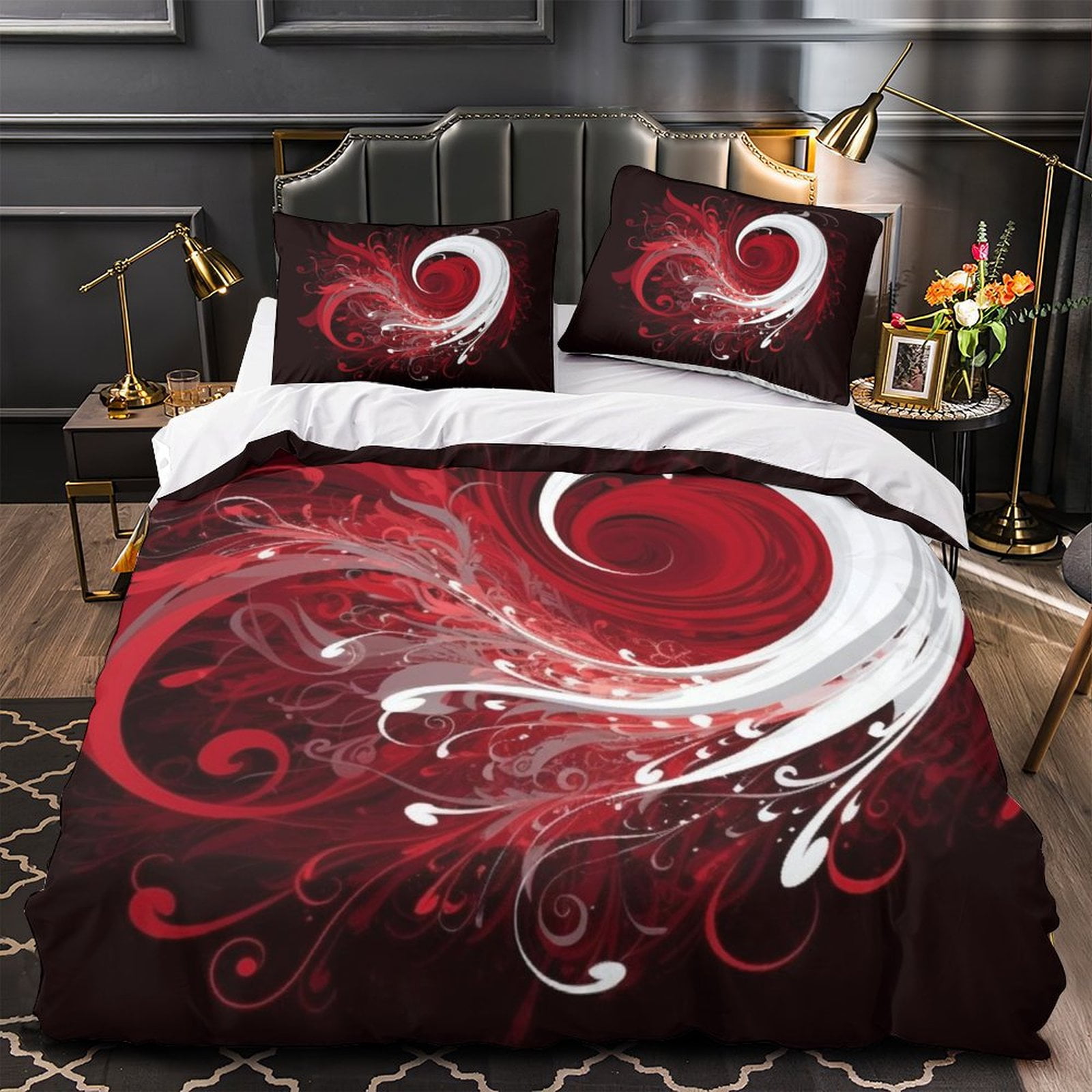 Home Bedclothes Romantic Rose Printed Duvet Cover Set Girl Woman ...