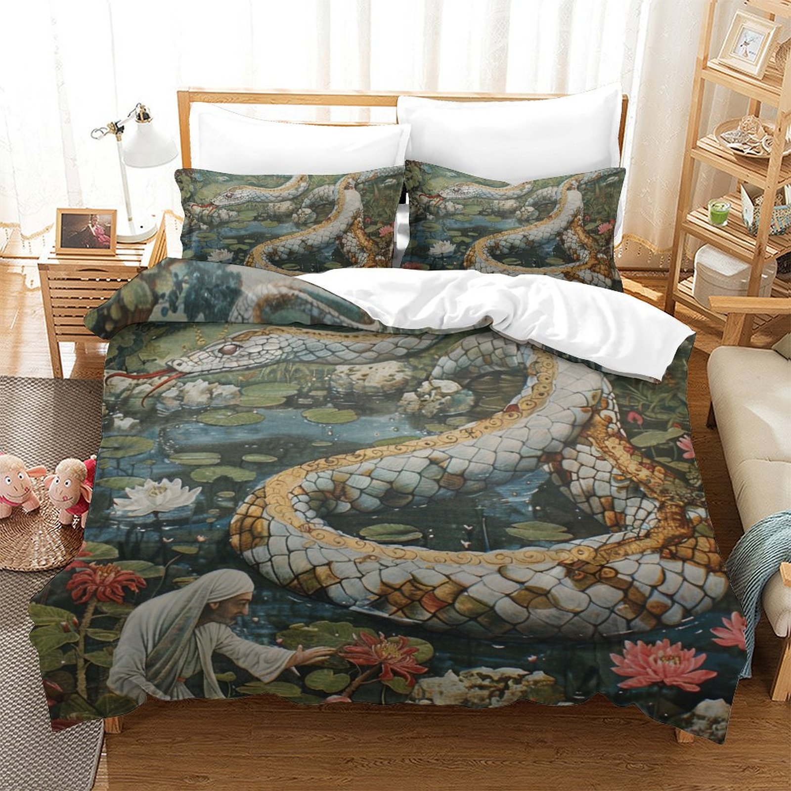 Home Bedclothes Superior Snake Printed Comforter Cover Set Boy Man ...