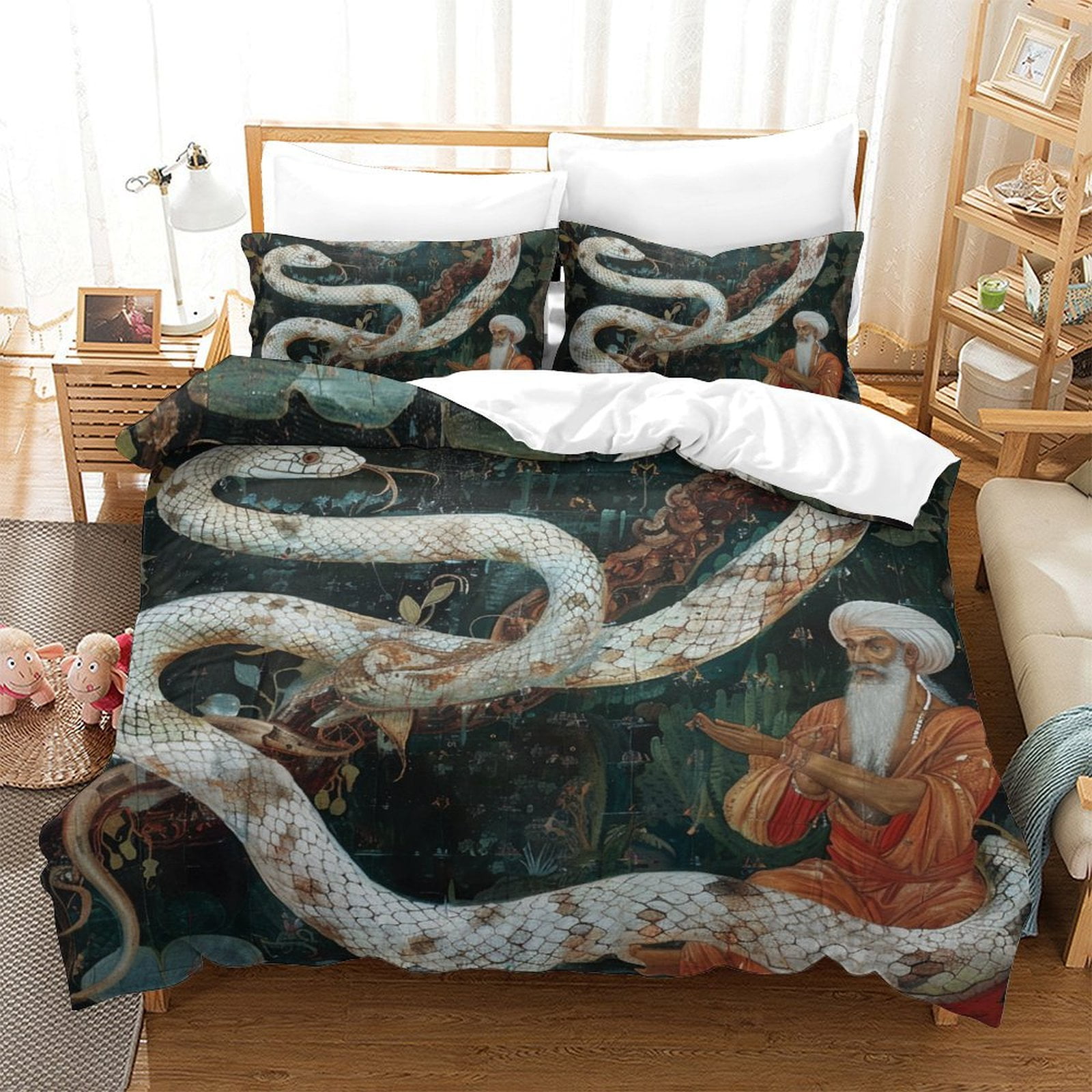 Home Bedclothes Superior Snake Printed Comforter Cover Set Boy Man ...