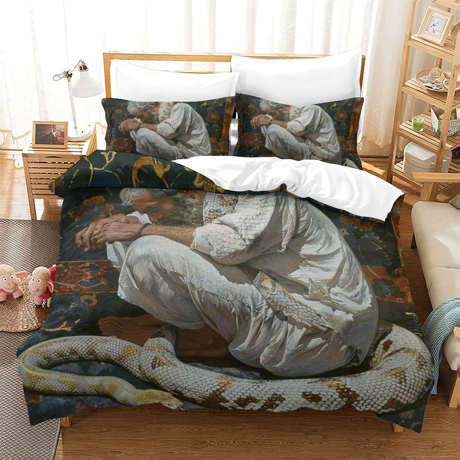 Home Bedclothes Superior Snake Printed Comforter Cover Set Boy Man ...