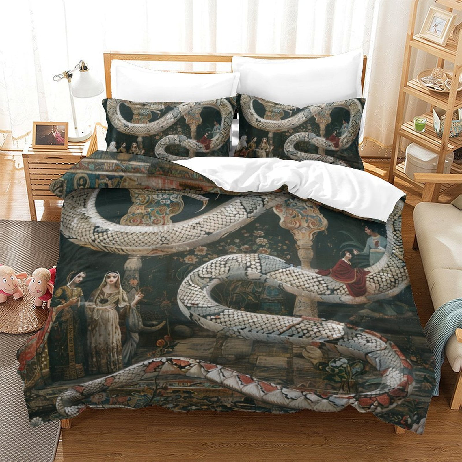 Home Bedclothes Superior Snake Printed Comforter Cover Set Boy Man ...