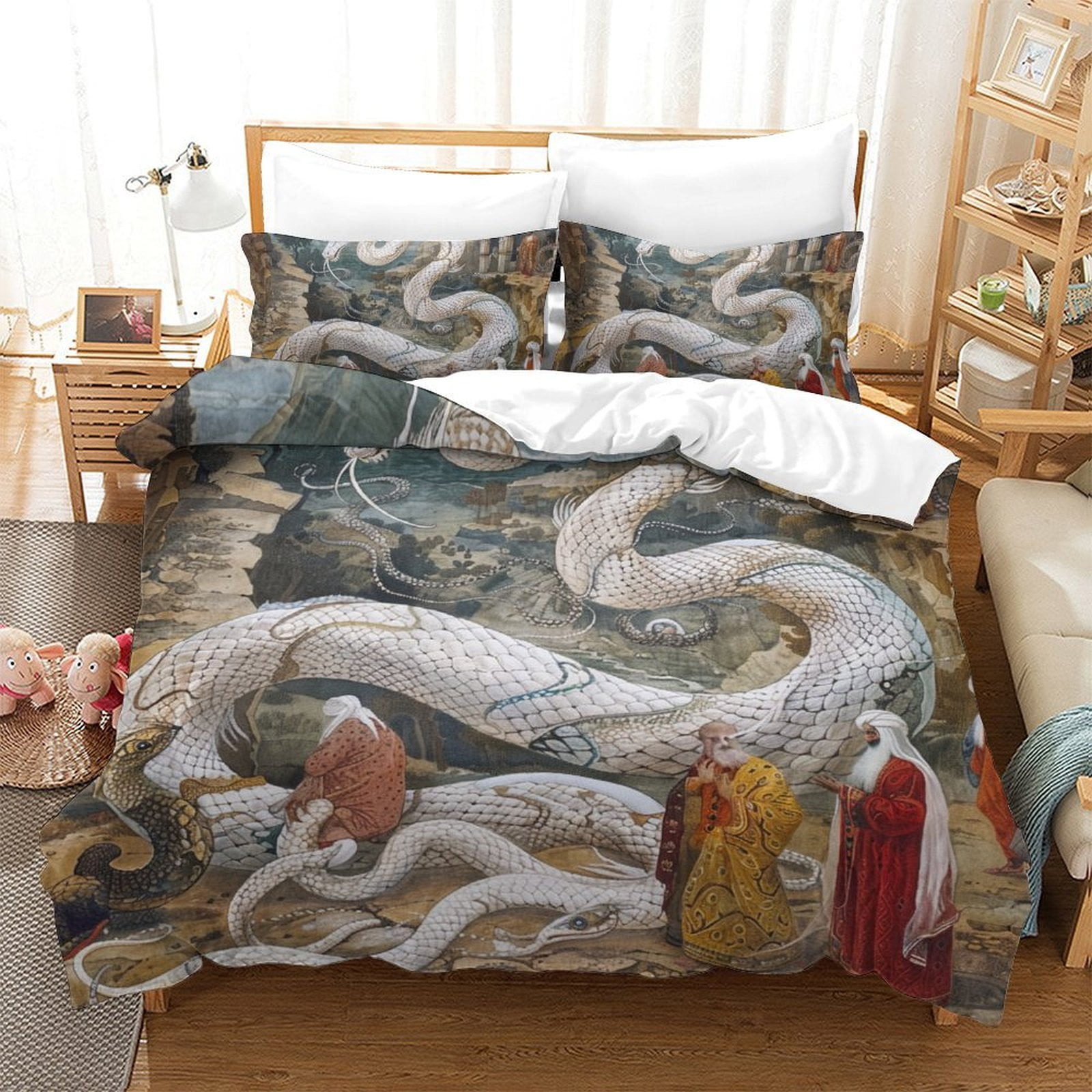 Home Bedclothes Superior Snake Printed Comforter Cover Set Boy Man ...