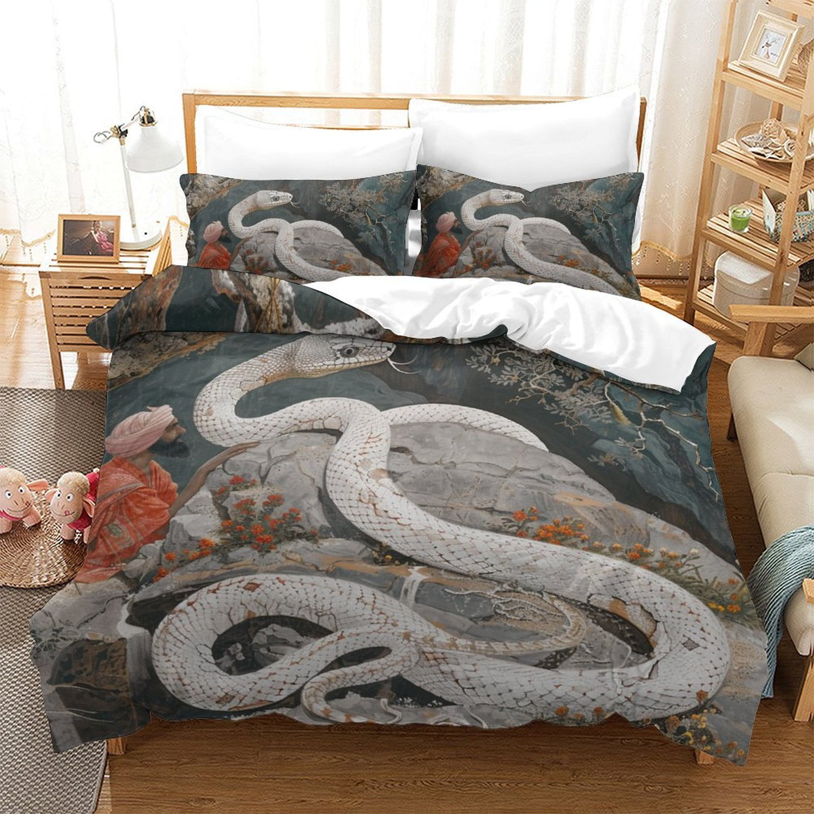 Home Bedclothes Superior Snake Printed Comforter Cover Set Boy Man ...