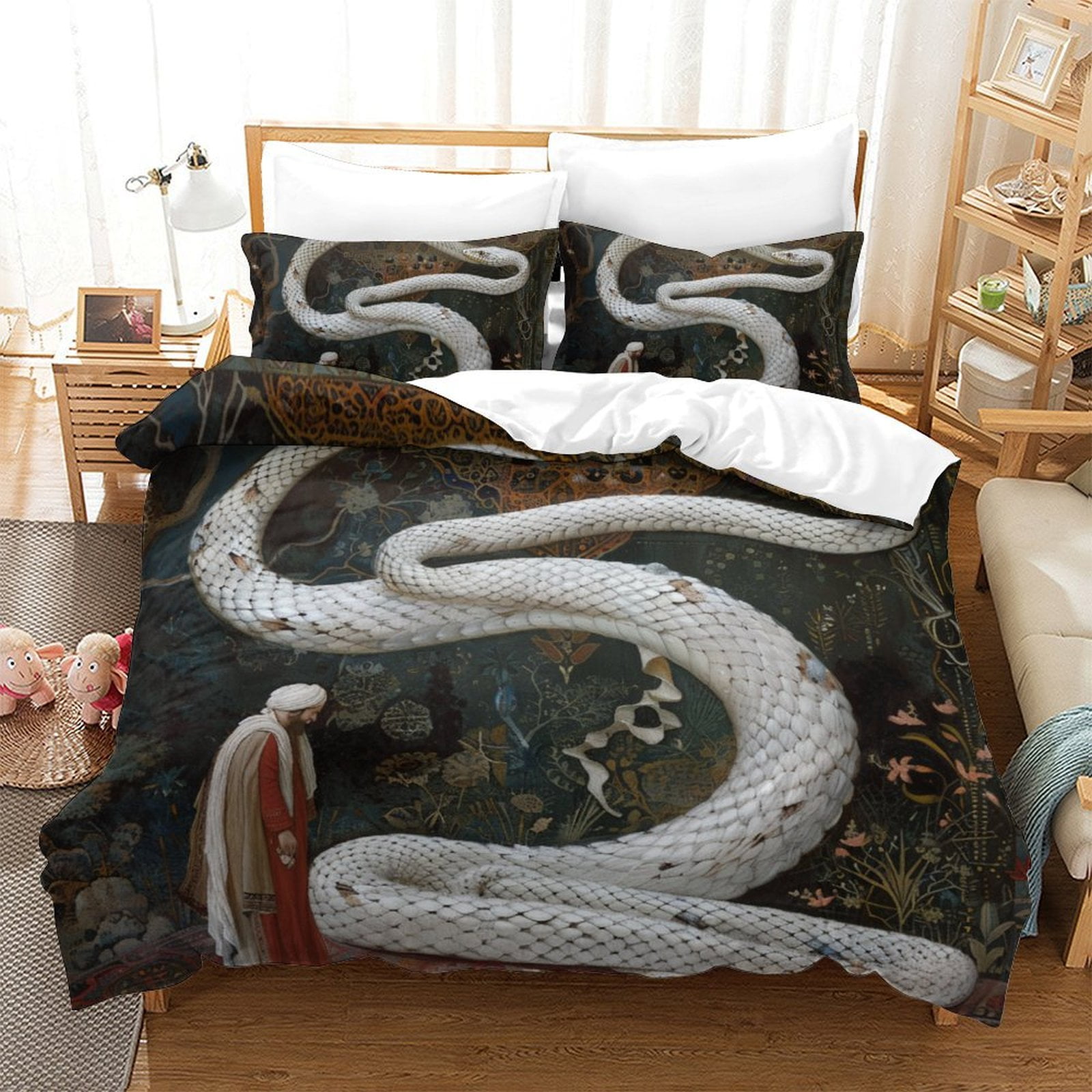 Home Bedclothes Superior Snake Printed Comforter Cover Set Boy Man ...
