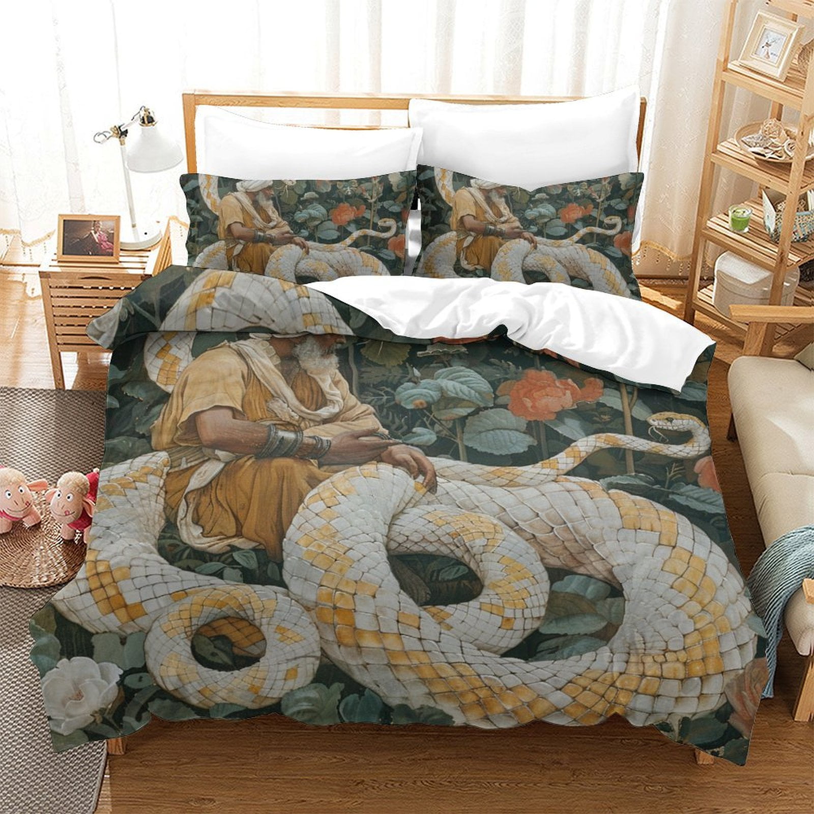 Home Bedclothes Superior Snake Printed Comforter Cover Set Boy Man ...