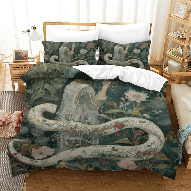 Home Bedclothes Superior Snake Printed Comforter Cover Set Boy Man ...