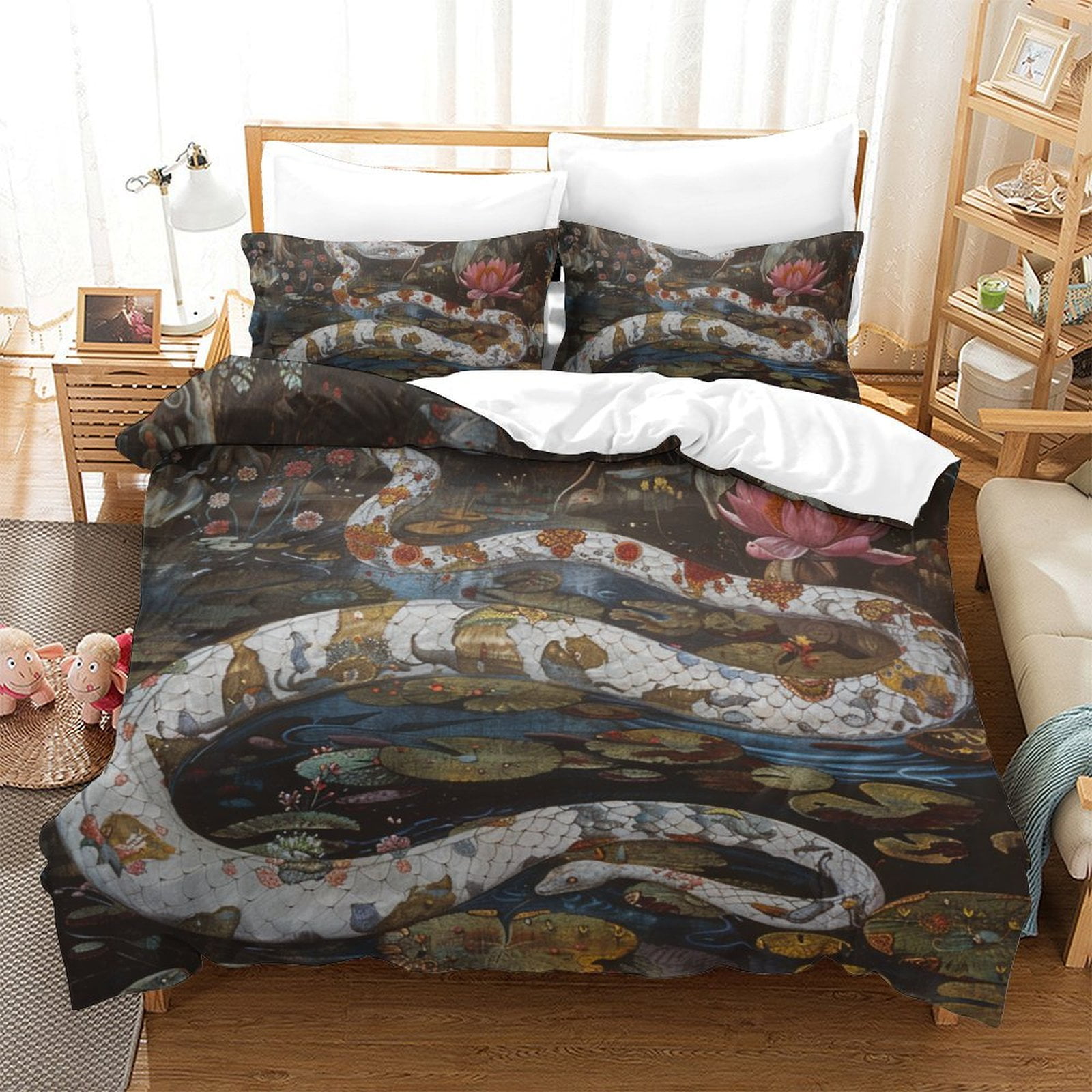 Home Bedclothes Superior Snake Printed Comforter Cover Set Boy Man ...