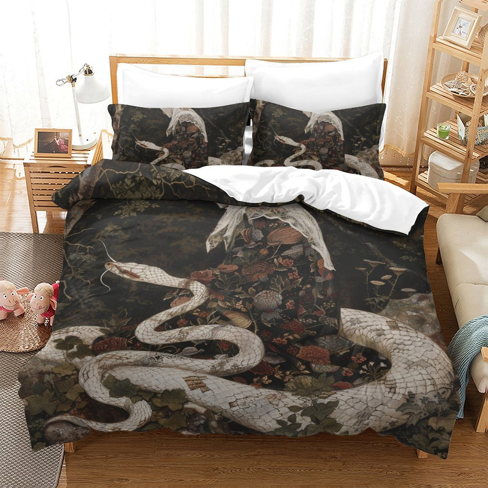 Home Bedclothes Superior Snake Printed Comforter Cover Set Boy Man ...