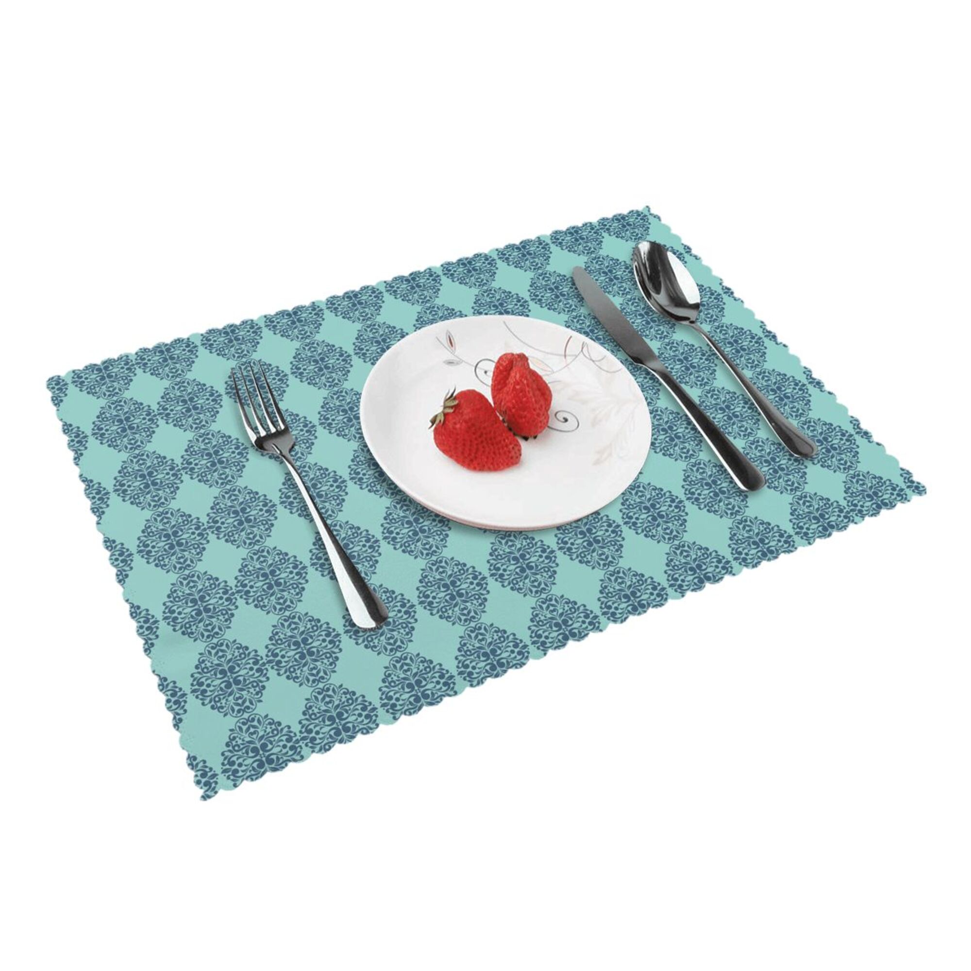Home Blue Flower Pattern Background Placemats Set Of 4 Washable ...
