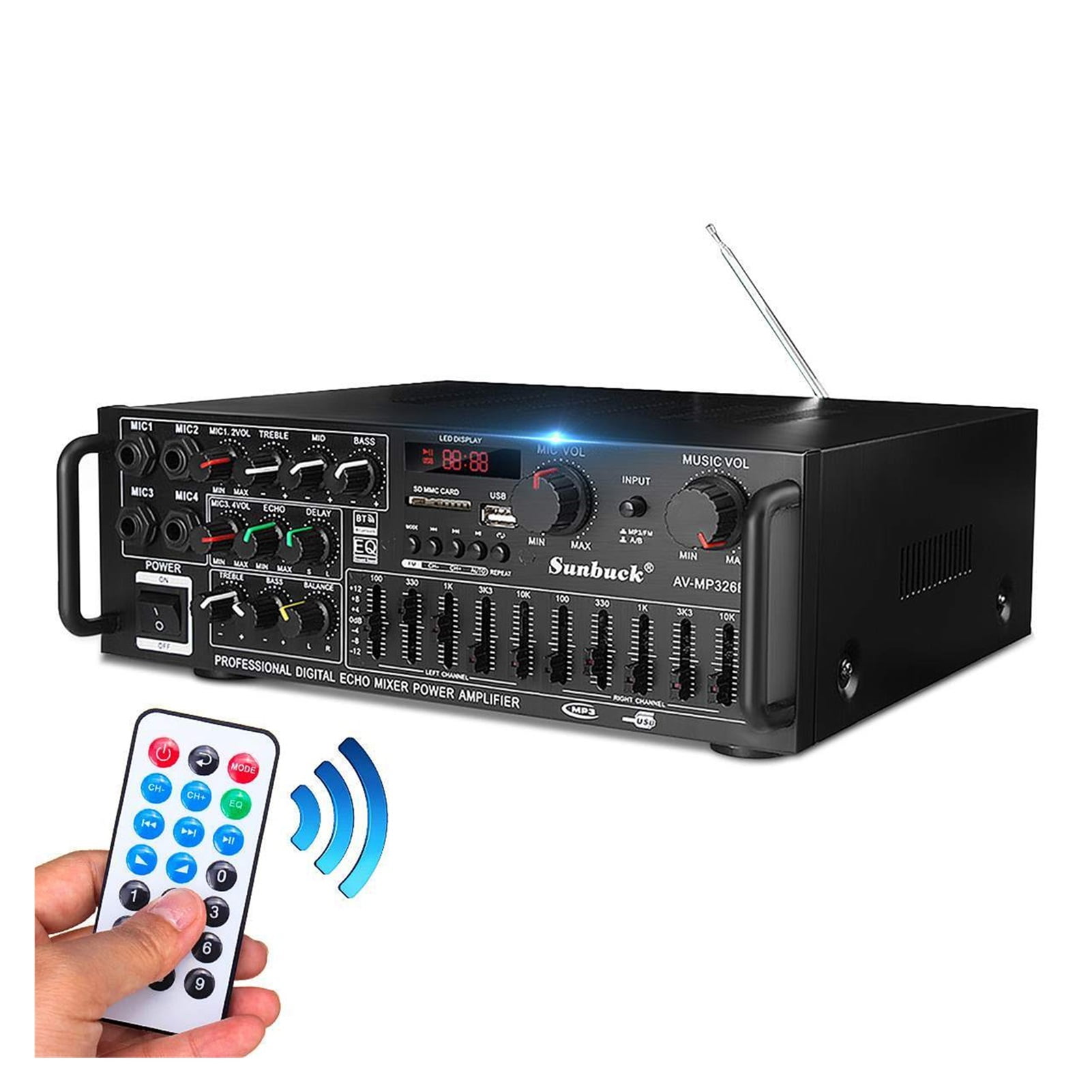 Home Bluetooth Amplificador 2 Channel Home Car Audio Stereo Subwoofer ...