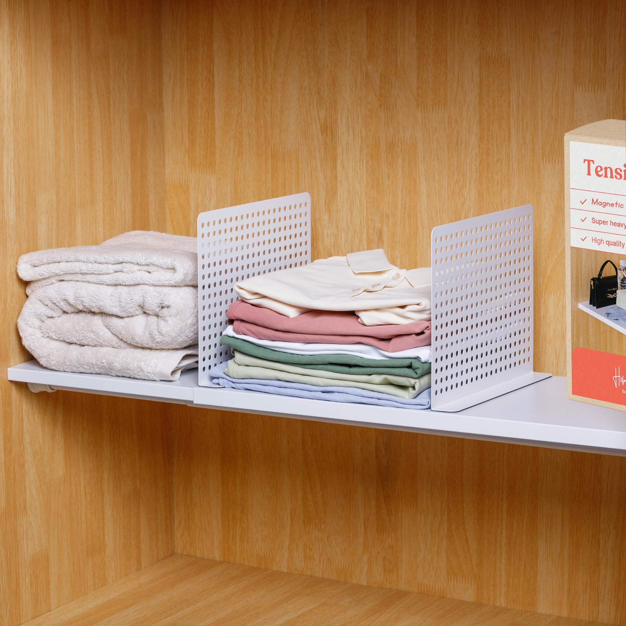 Home in Bold Magnetic Metal Shelf Divider Set (2Pack) Soft Magnet ...