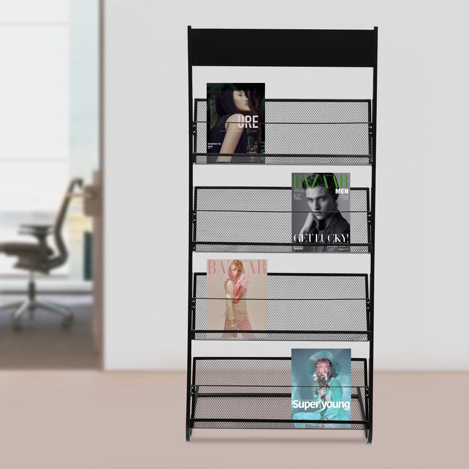 Home Book Magazine Display Office Newspaper Rack Magazine Stand ...