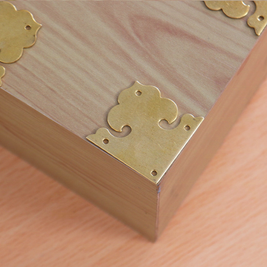 Home Box Corner Protector Vintage Brass Tone Guard Cover Book Desk ...