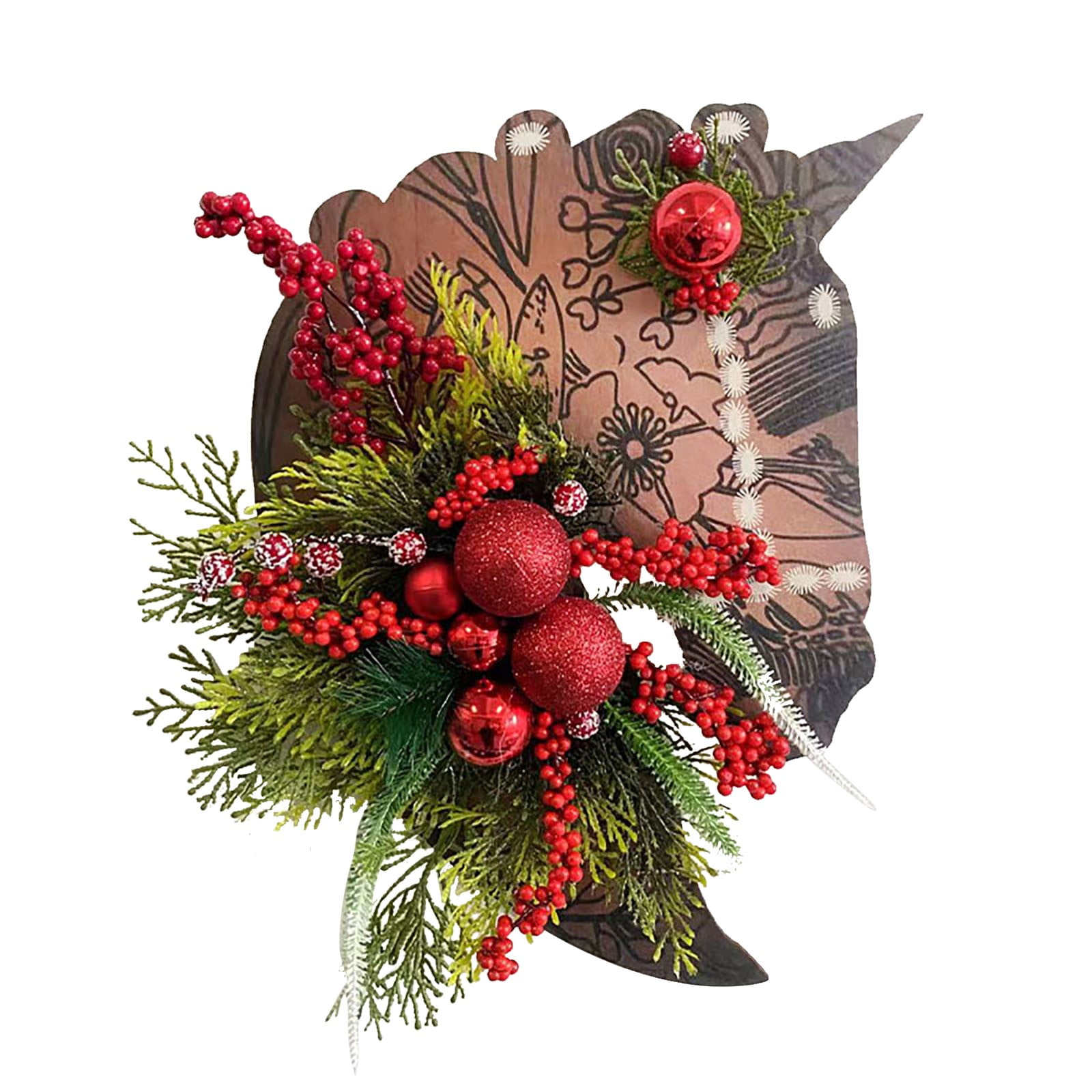 Home Brand Horse Head Wreath Christmas Wreath Dressage Wooden Horse ...