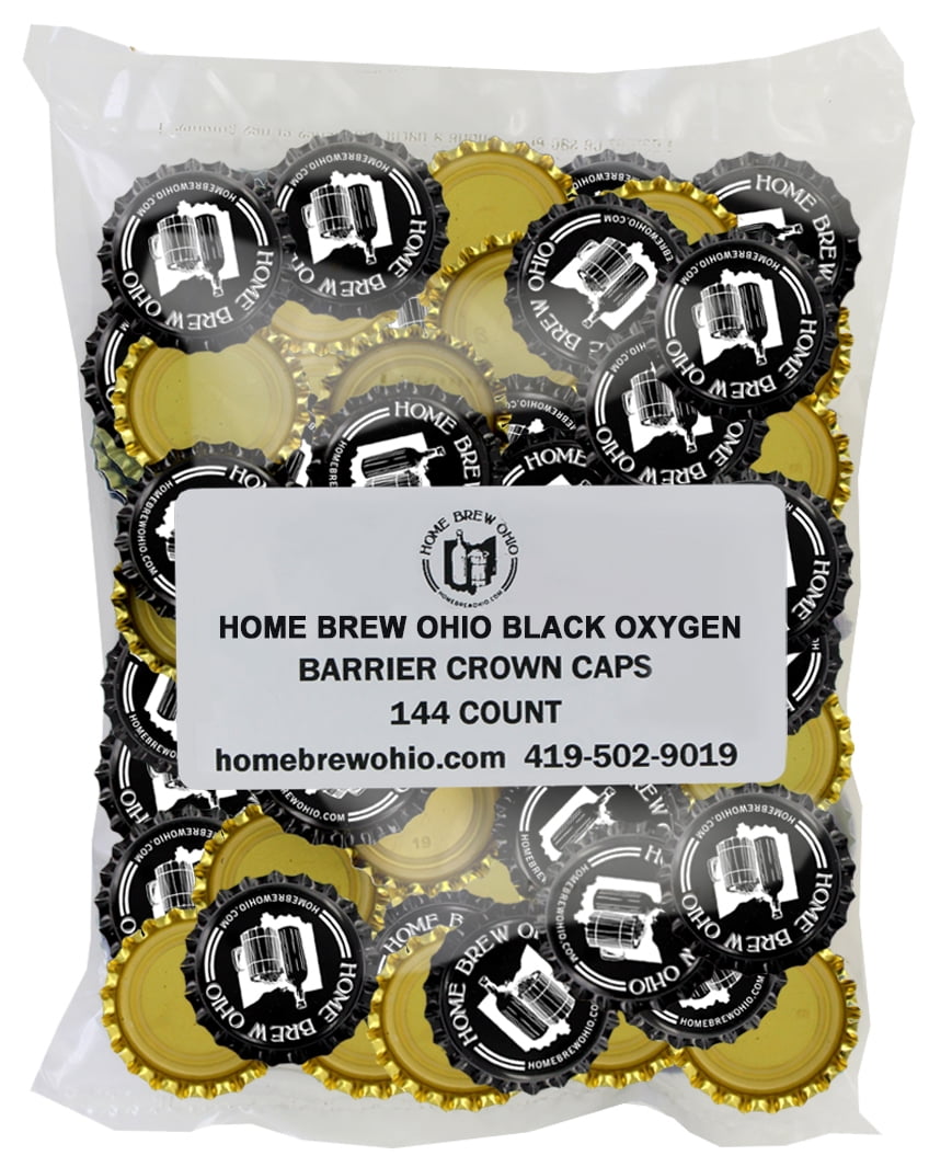 Home Brew Ohio Black and White Crown Caps With Oxy-Liner-144 Caps ...