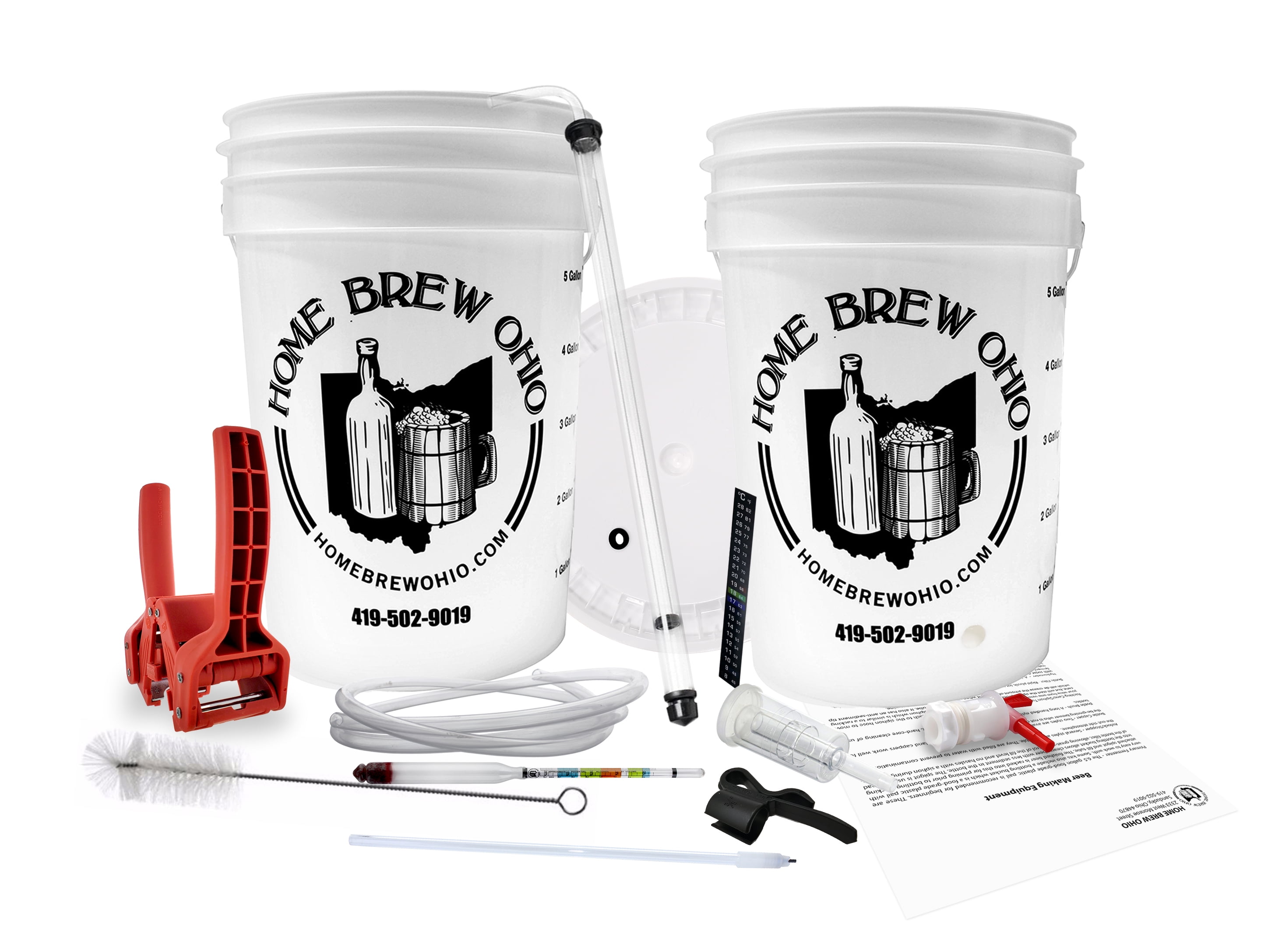 Home Brew Ohio Essential 5 Gallon Beer Brewing Equipment Kit - Walmart.com