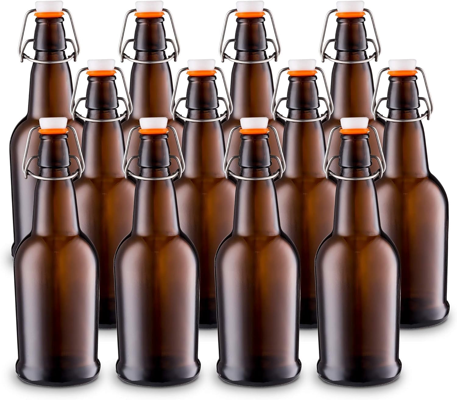 Home Brewing Glass Beer Bottle with Easy Wire Swing Cap & Airtight ...