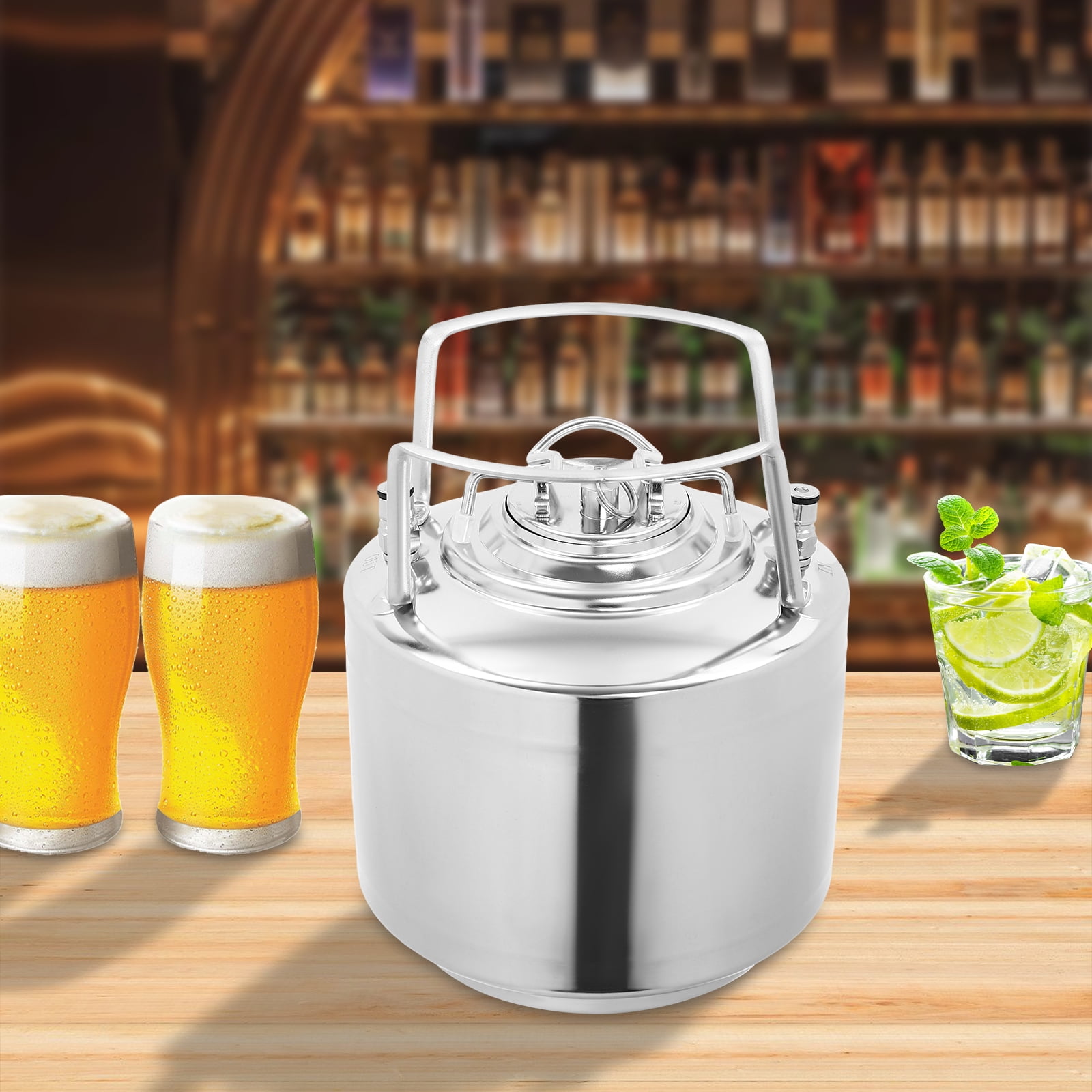 Home Brewing Keg, Beer Brewing Keg Brewing Bucket Adjustable Pressure 304 Stainless Steel Mini ...
