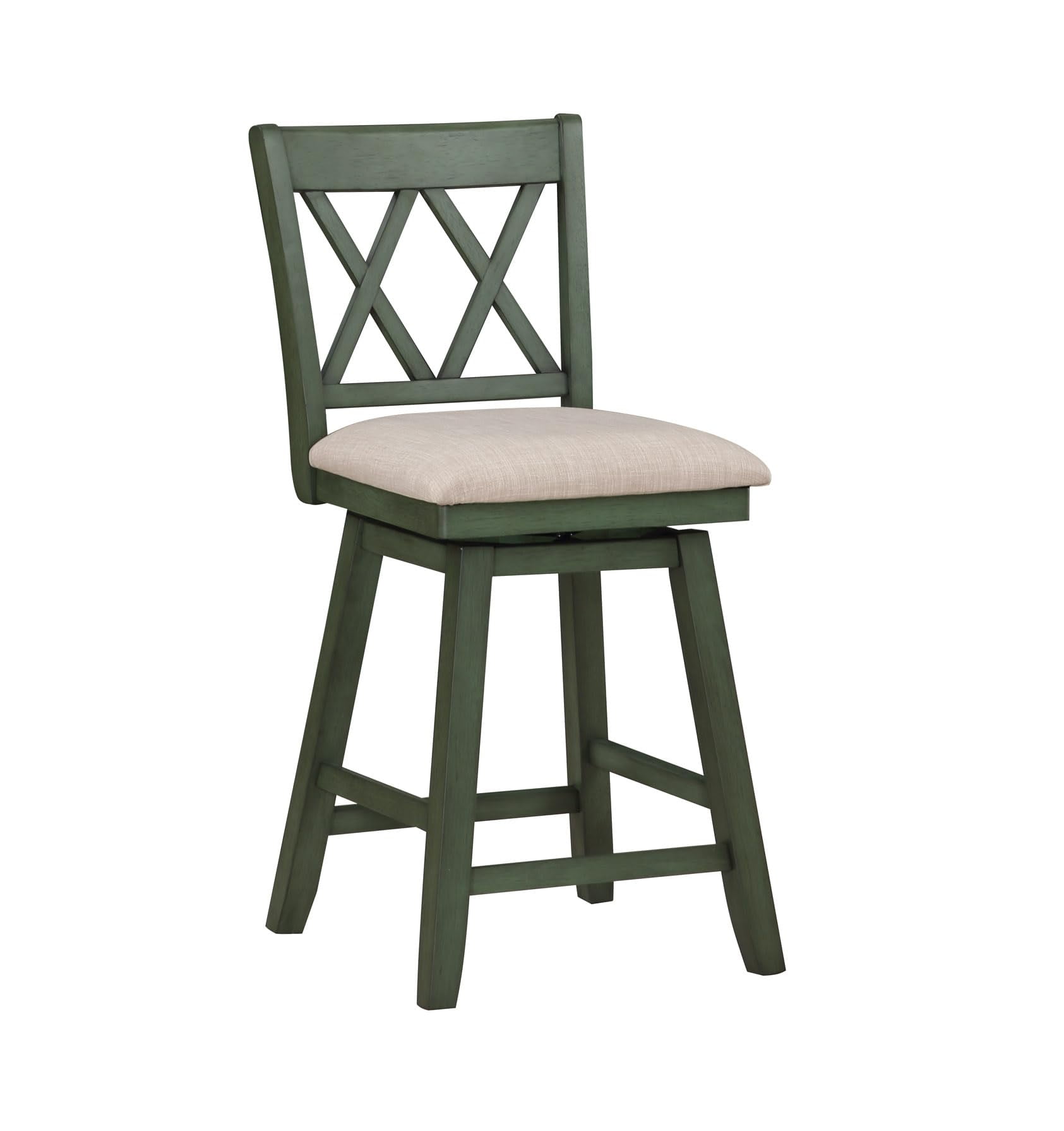 Home Brookline Swivel Bar Stool Chair with 360° Turn Mechanism, Rustic ...