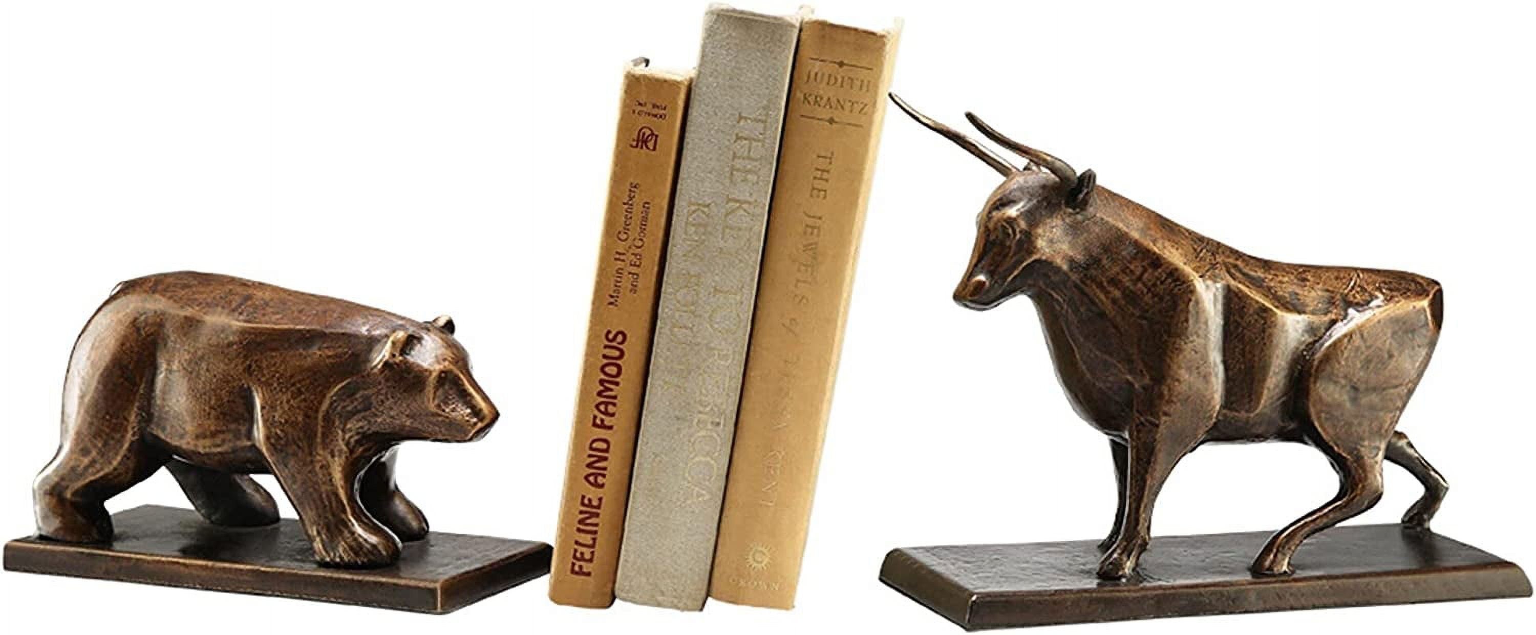 Home Bull & Bear Bookends,Brown,4.0x7.5x10.5 - Walmart.com
