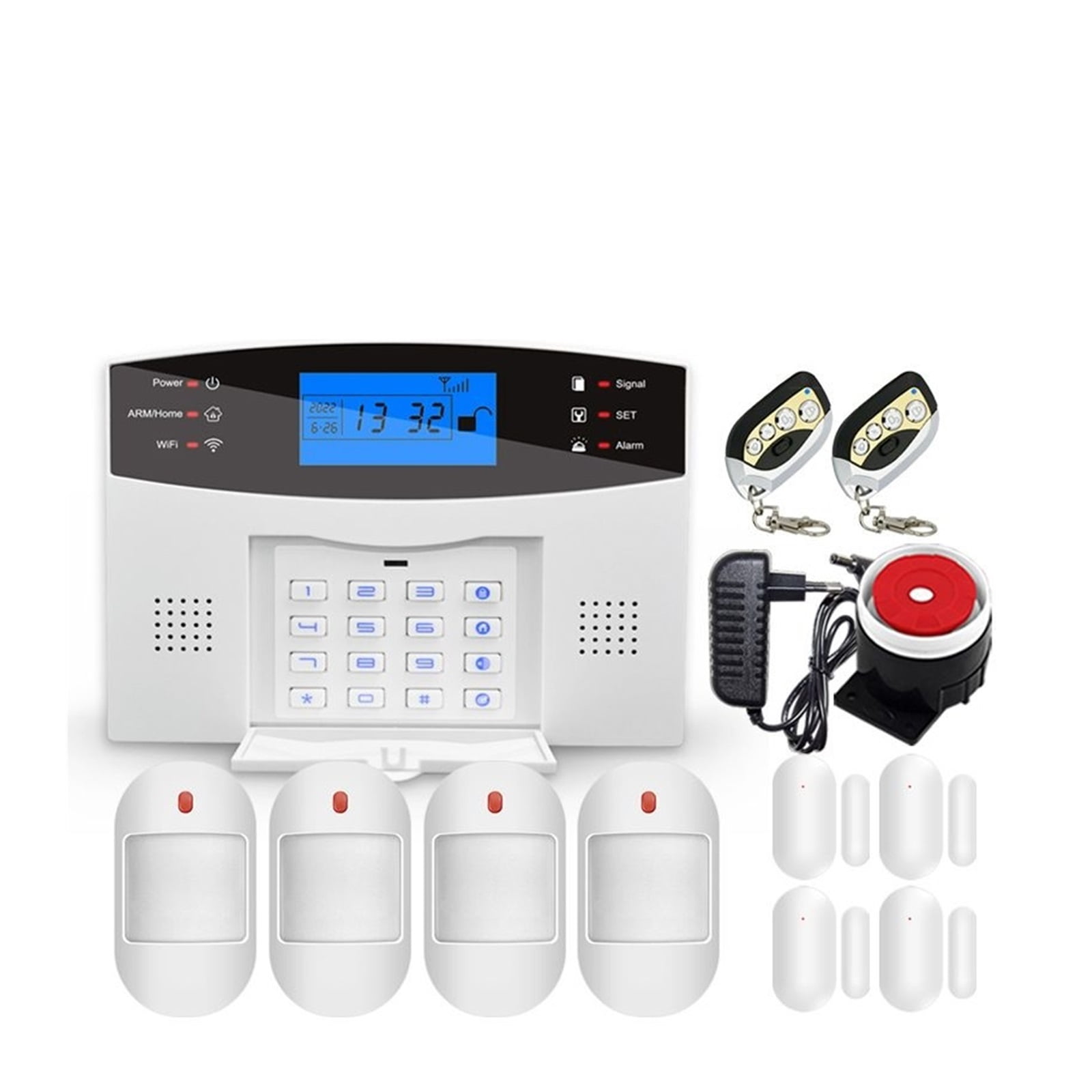 Home Burglar Security Alarm System LCD Screen 433MHz Wireless Siren ...