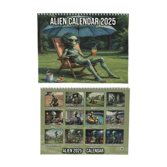 Home Calendar 2025 Funny Calendar Funny Alien Wall Calendar - Walmart.com