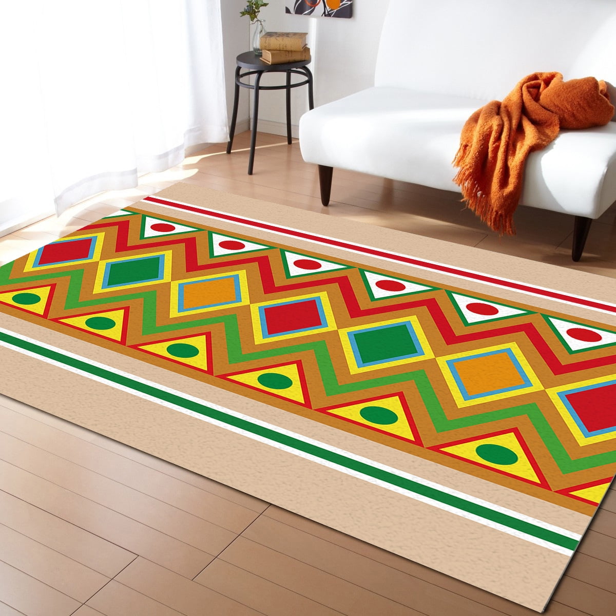 Home Carpet African Tambourine Geometric Lines Carpets for Living Room ...