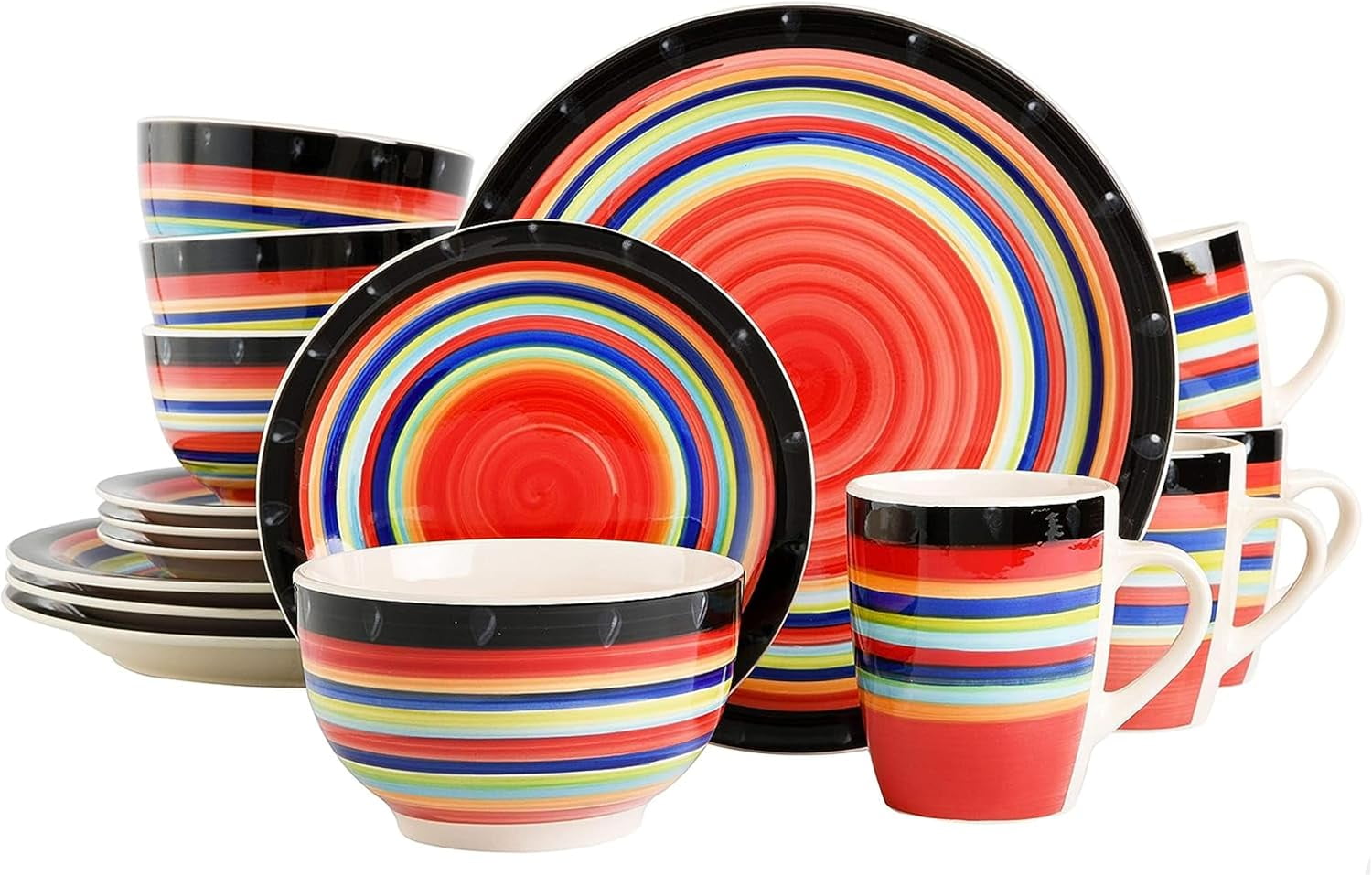Home Casa Stella 16-Piece Dinnerware Set, Red - Walmart.com