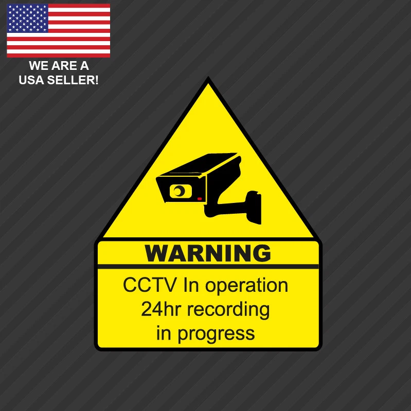 Home Cctv Surveillance Security Camera Video Sticker Warning Decal ...