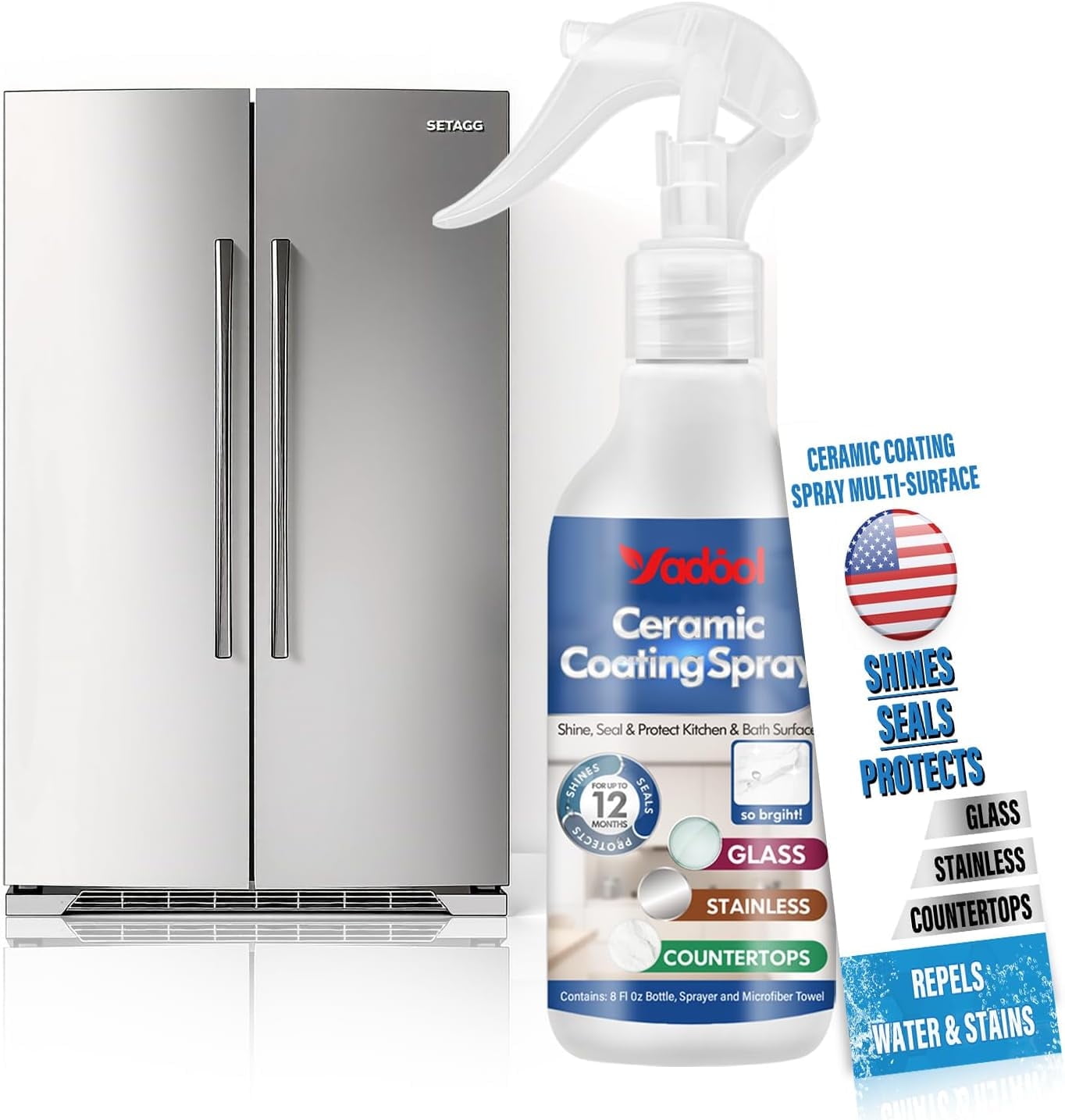 Home Ceramic Coating Spray Kit - Shine, Seal & Protect Kitchen & Bath ...