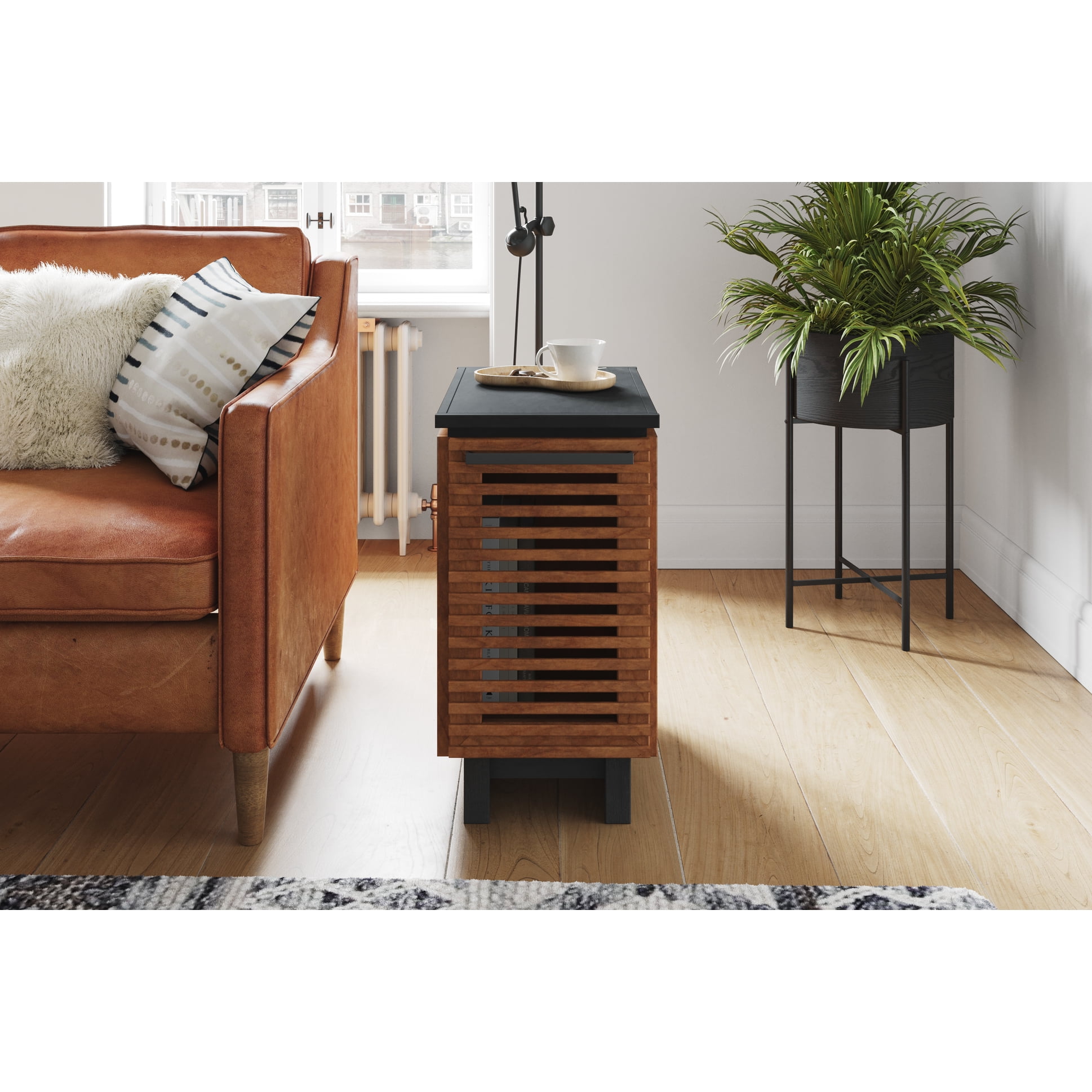 Home Chairside Table 13" - No Assembly Required, Black Bourbon ...