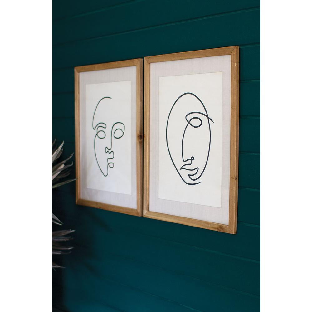 Home Choice Set Of Two Face Prints Under Glass - Walmart.com