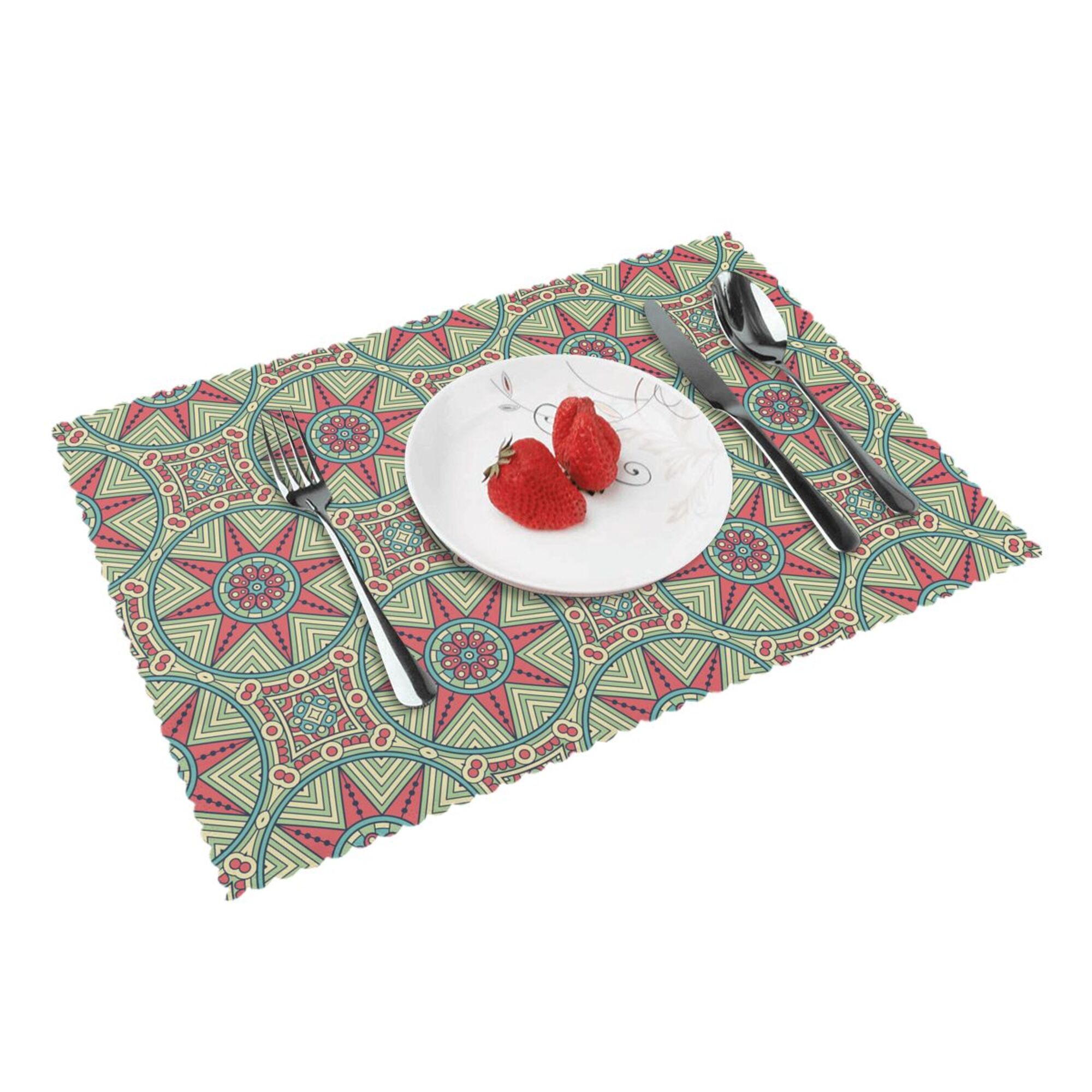 Home Classical Ethnic Pattern Background Placemats Set Of 4 Washable ...