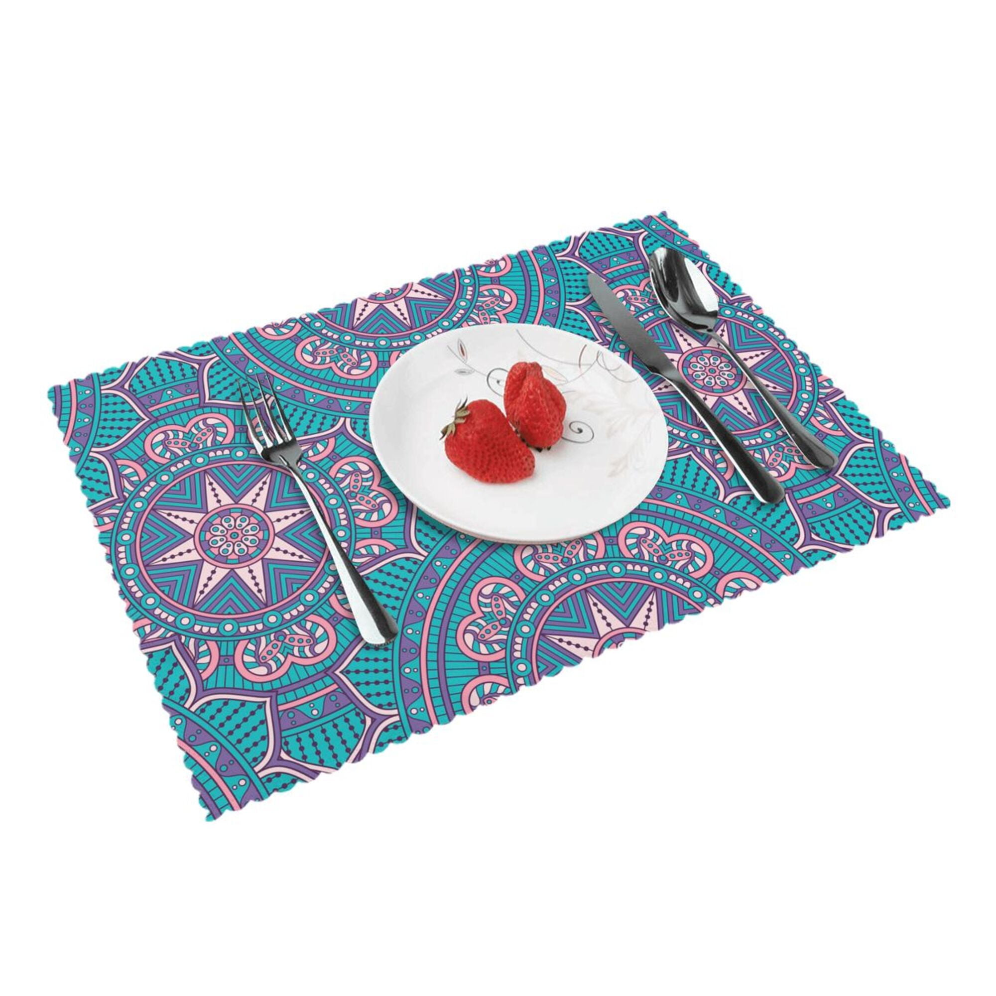 Home Classical Ethnic Pattern Background Placemats Set Of 4 Washable ...