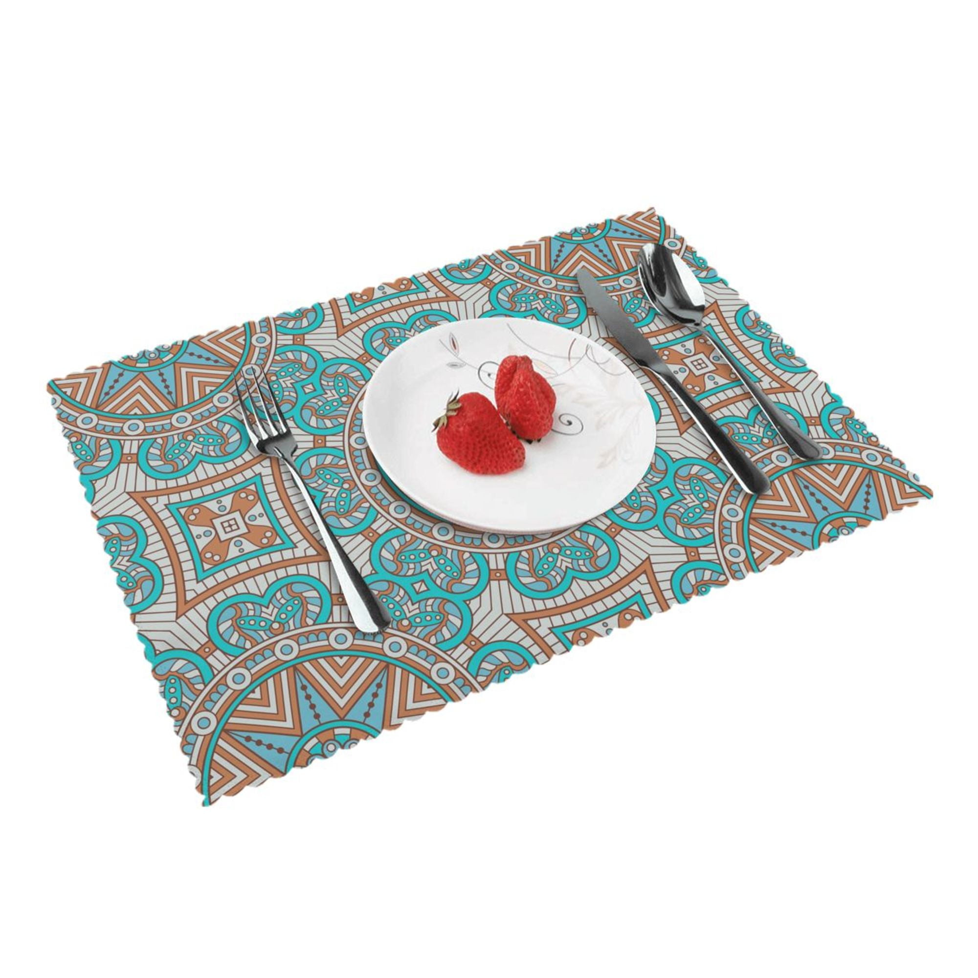 Home Classical Ethnic Pattern Background Placemats Set Of 4 Washable ...