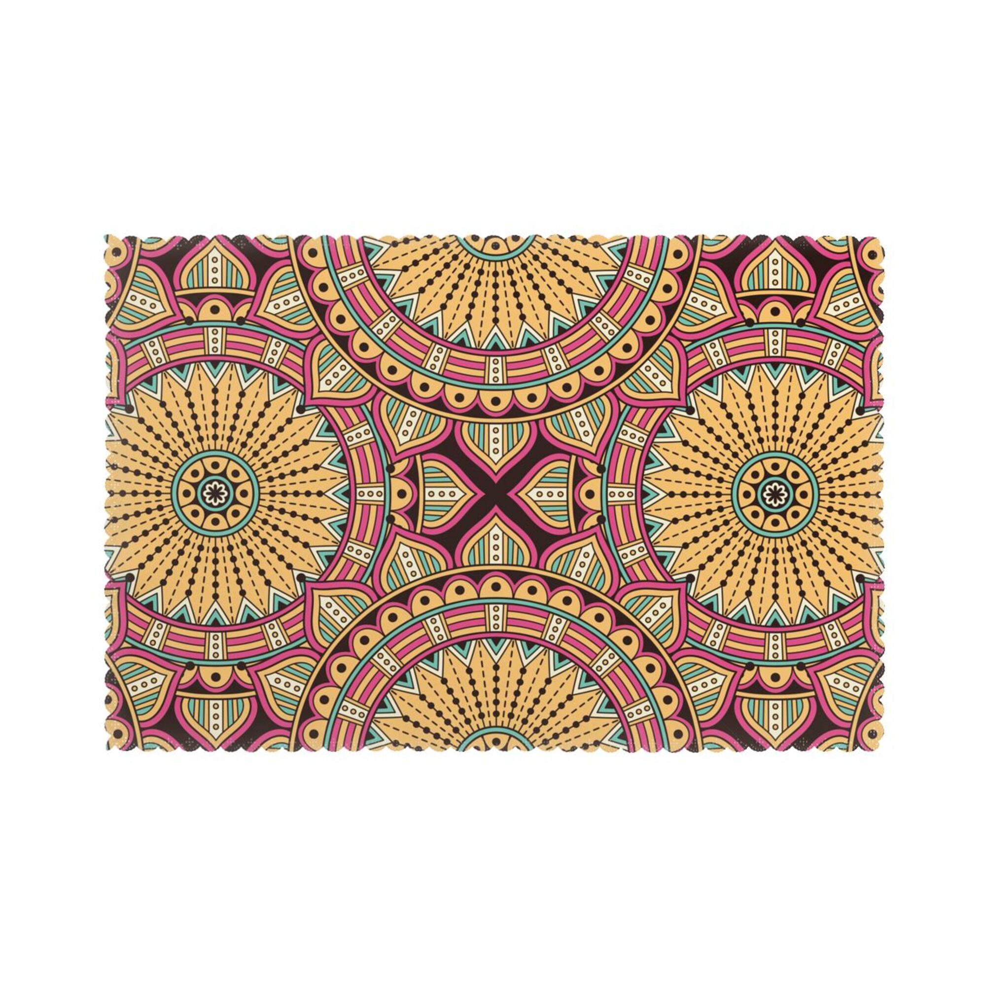 Home Classical Ethnic Pattern Background Placemats Set Of 6 Washable ...