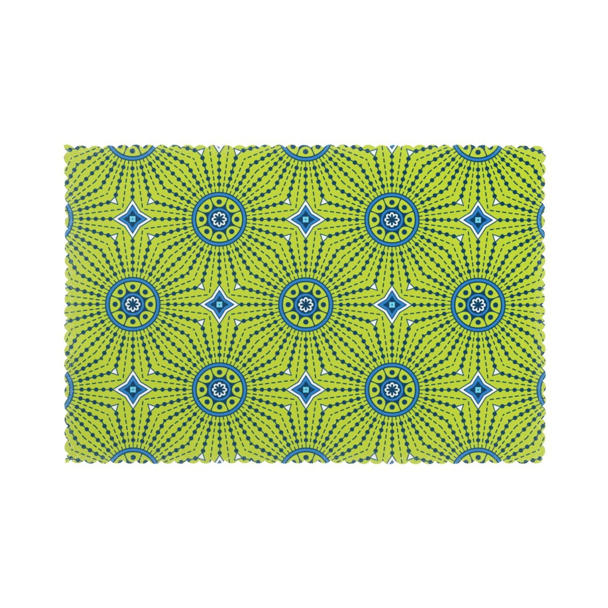 Home Classical Ethnic Pattern Background Placemats Set Of 6 Washable ...