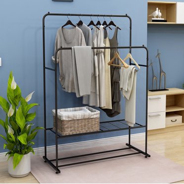 Home Basics 2 Tier Expandable Garment Rack, Black - Walmart.com