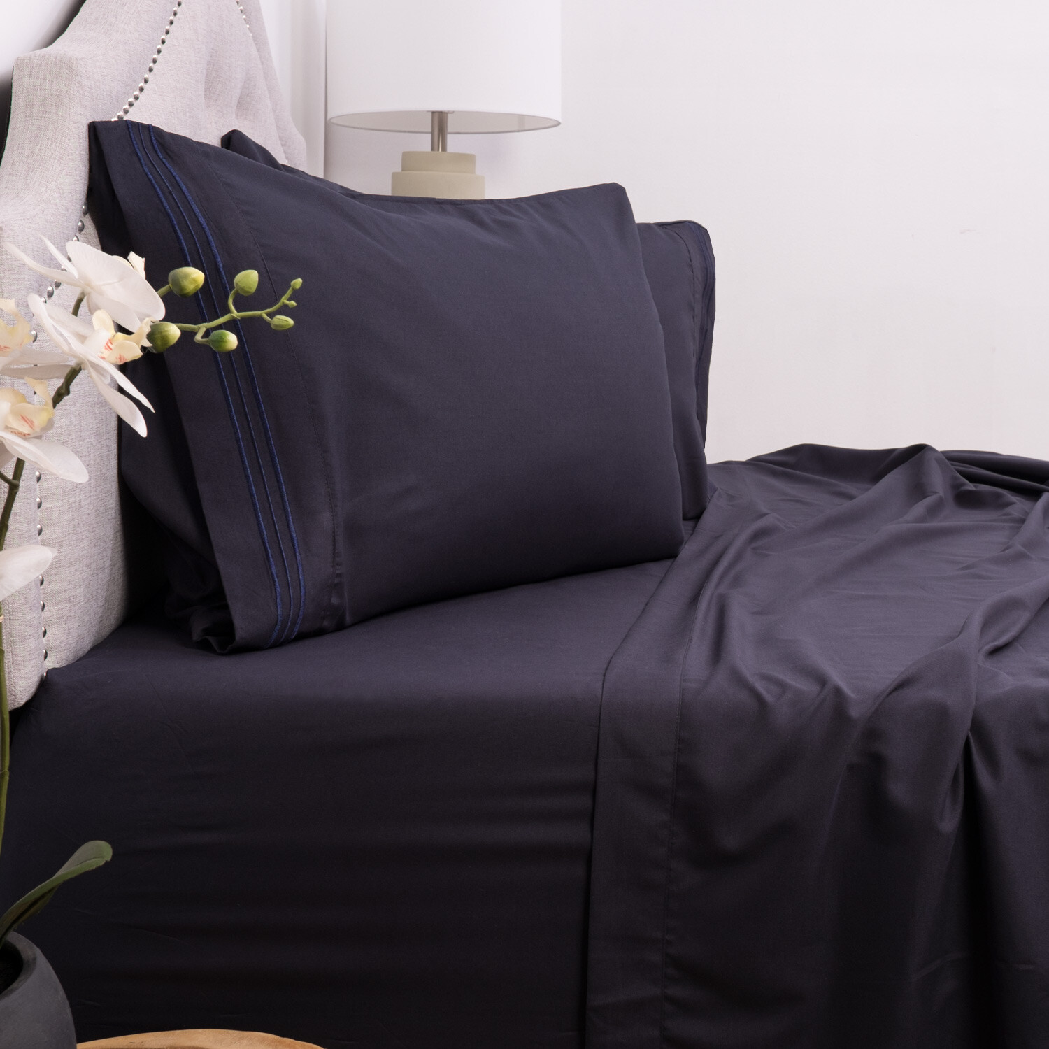 Home Collection 1800 Count Deep Pocket Microfiber 4 Piece Sheet Set ...
