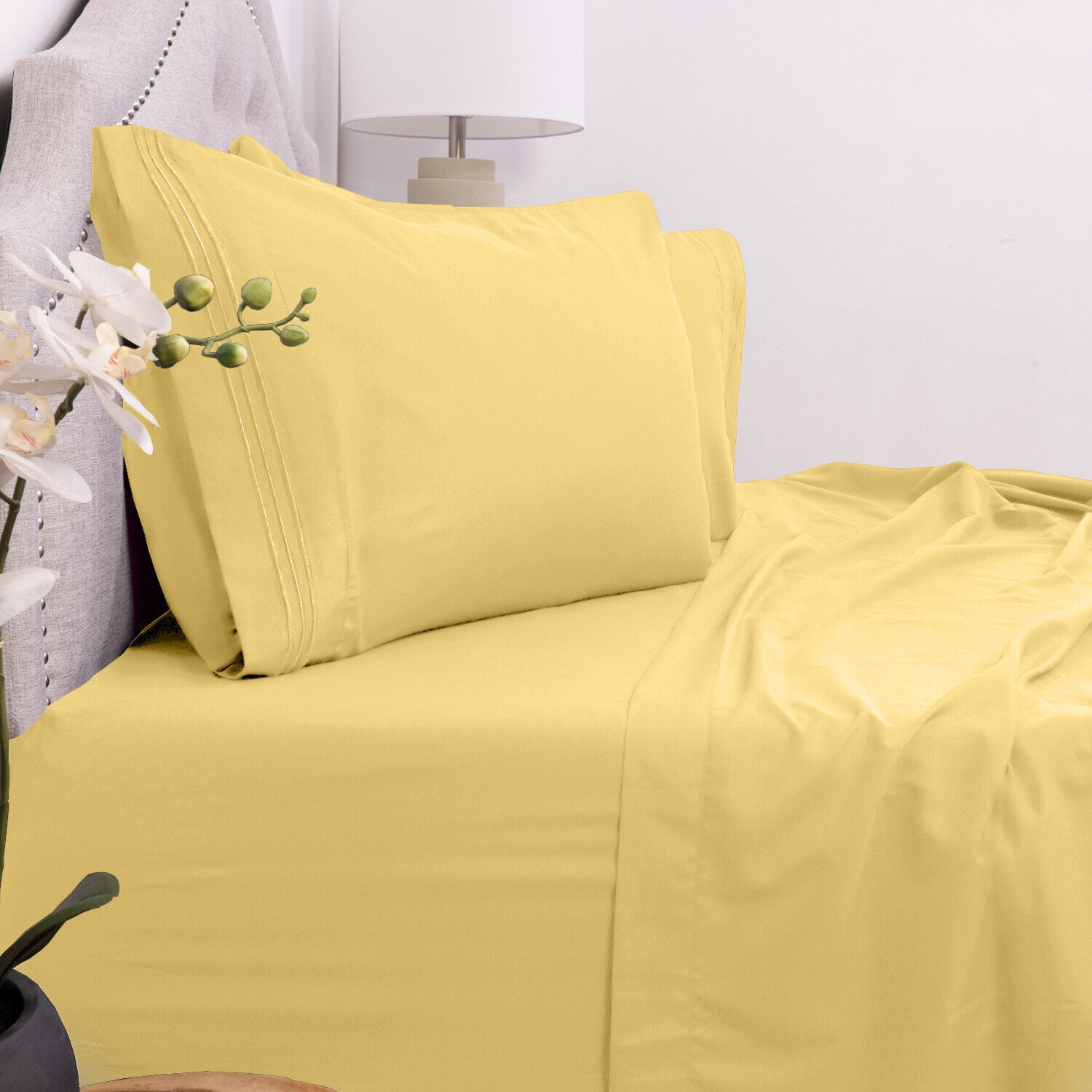 Home Collection 1800 Count Deep Pocket Microfiber 4 Piece Sheet Set ...