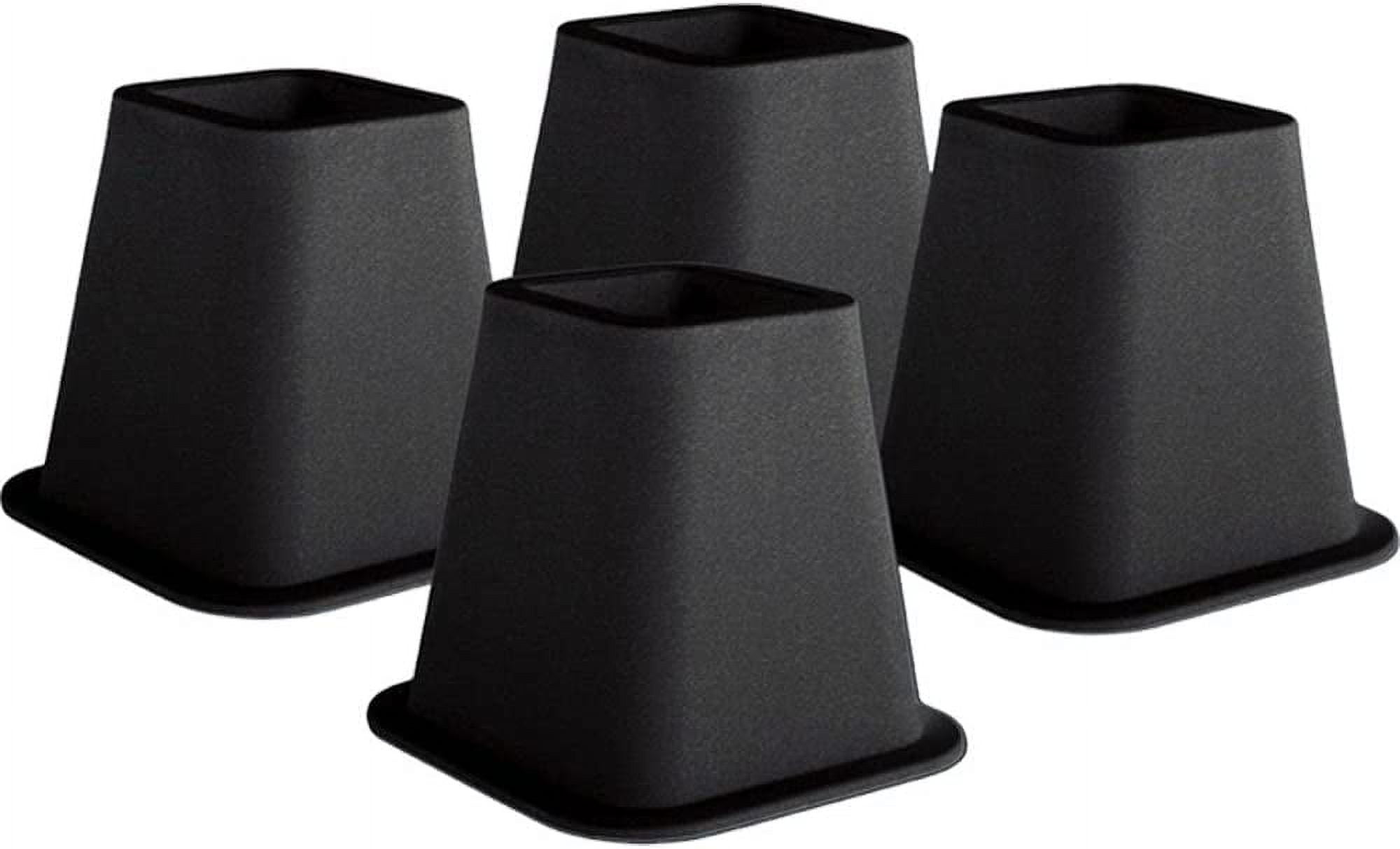 Home Collection 4-Pack Bed Risers, 6-Inch, Black - Walmart.com