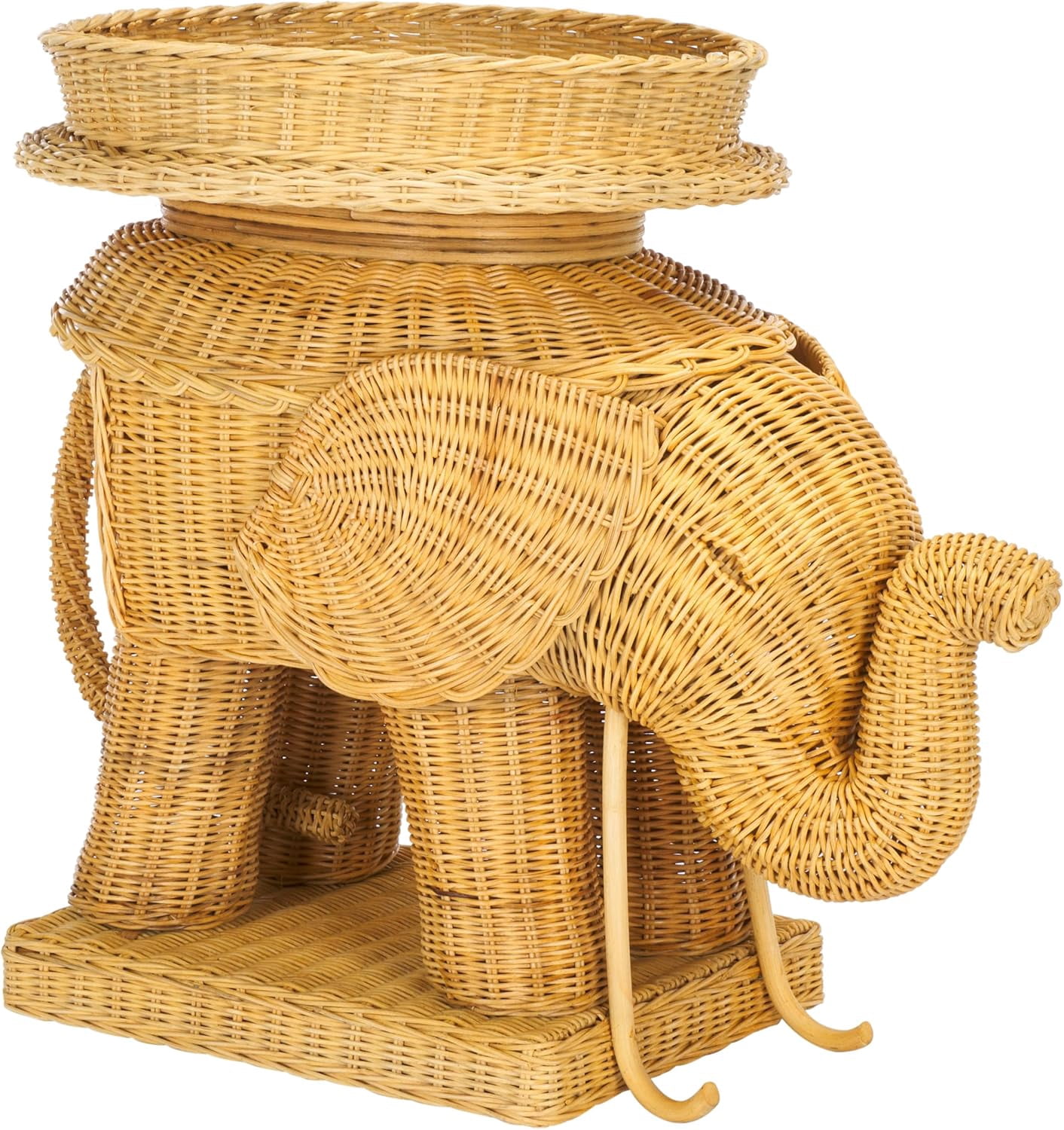Home Collection Balford Rattan Storage Table with Tray Fully Assembled ...