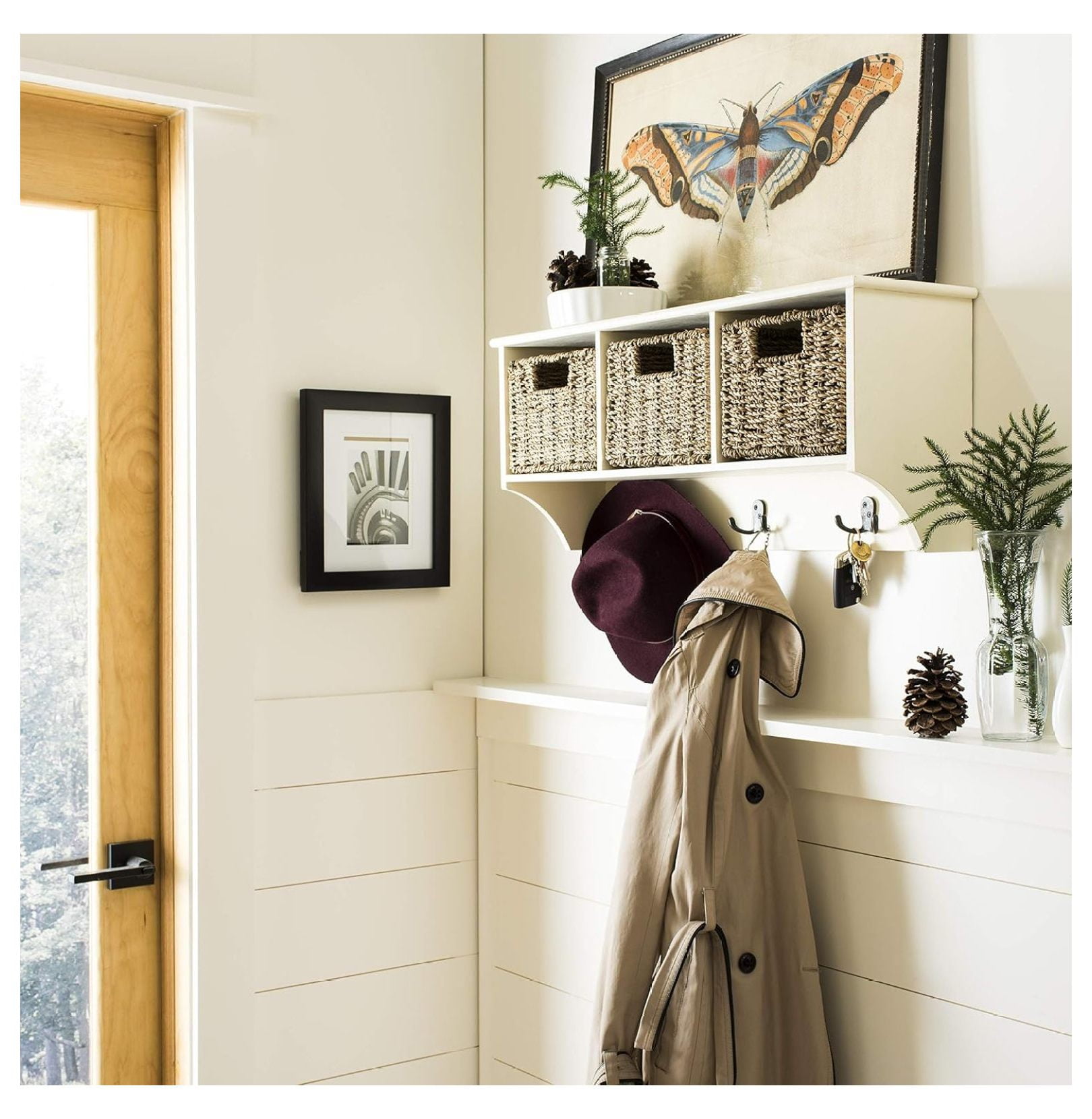 Home Collection Finley Hanging 3 Basket Wall Rack White - Walmart.com