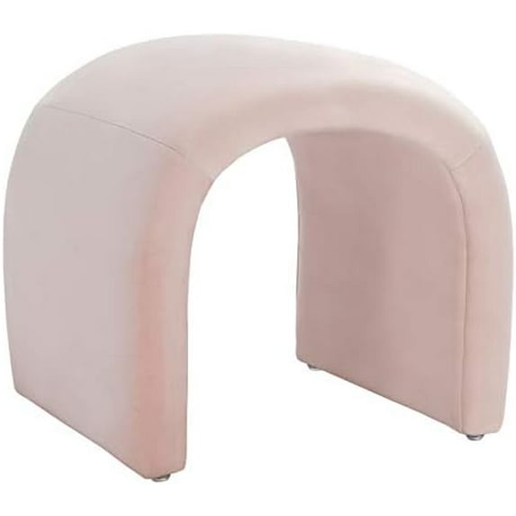 Home Collection Kibo Modern Waterfall Cream Velvet Ottoman (Fully ...