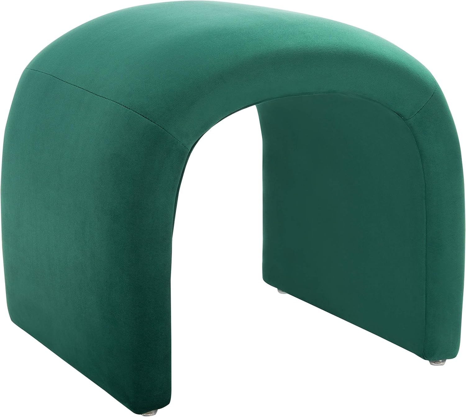 Home Collection Kibo Modern Waterfall Emerald Velvet Ottoman (Fully ...