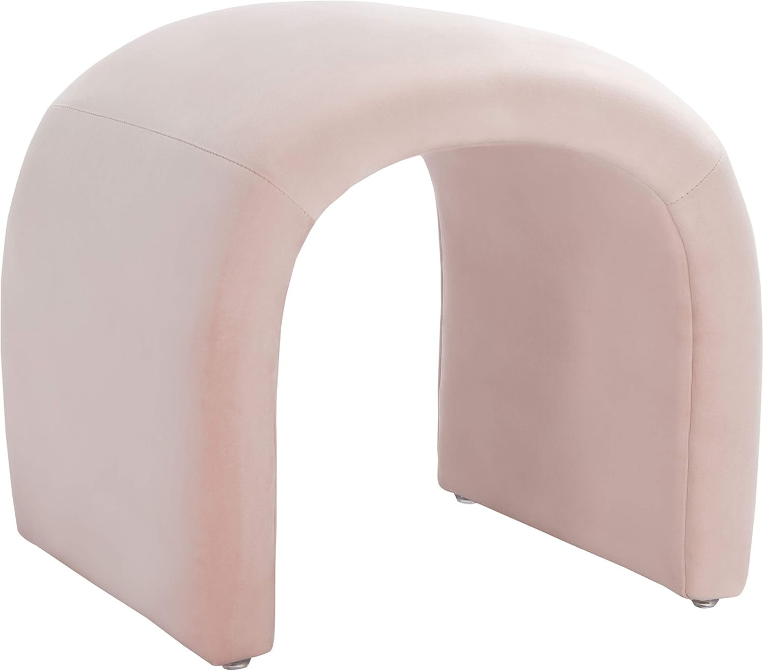 Home Collection Kibo Modern Waterfall Light Pink Velvet Ottoman (Fully ...