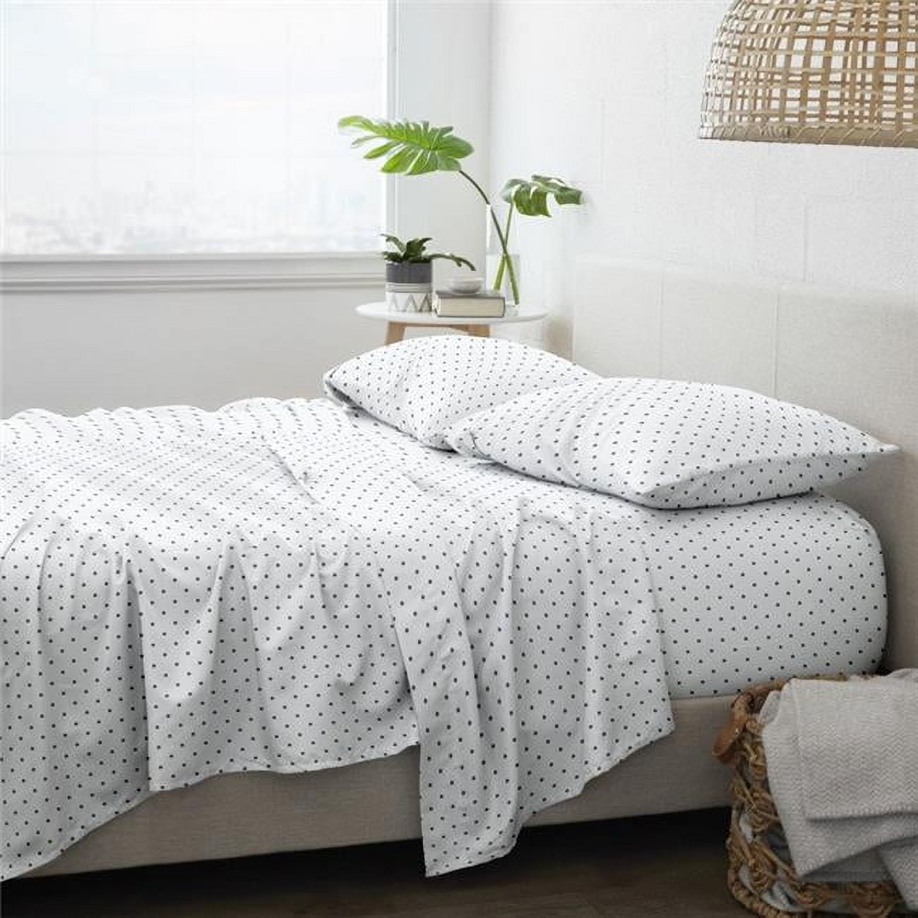 Home Collection Premium Ultra Soft Dots Pattern Bed Sheets Set - 4 ...
