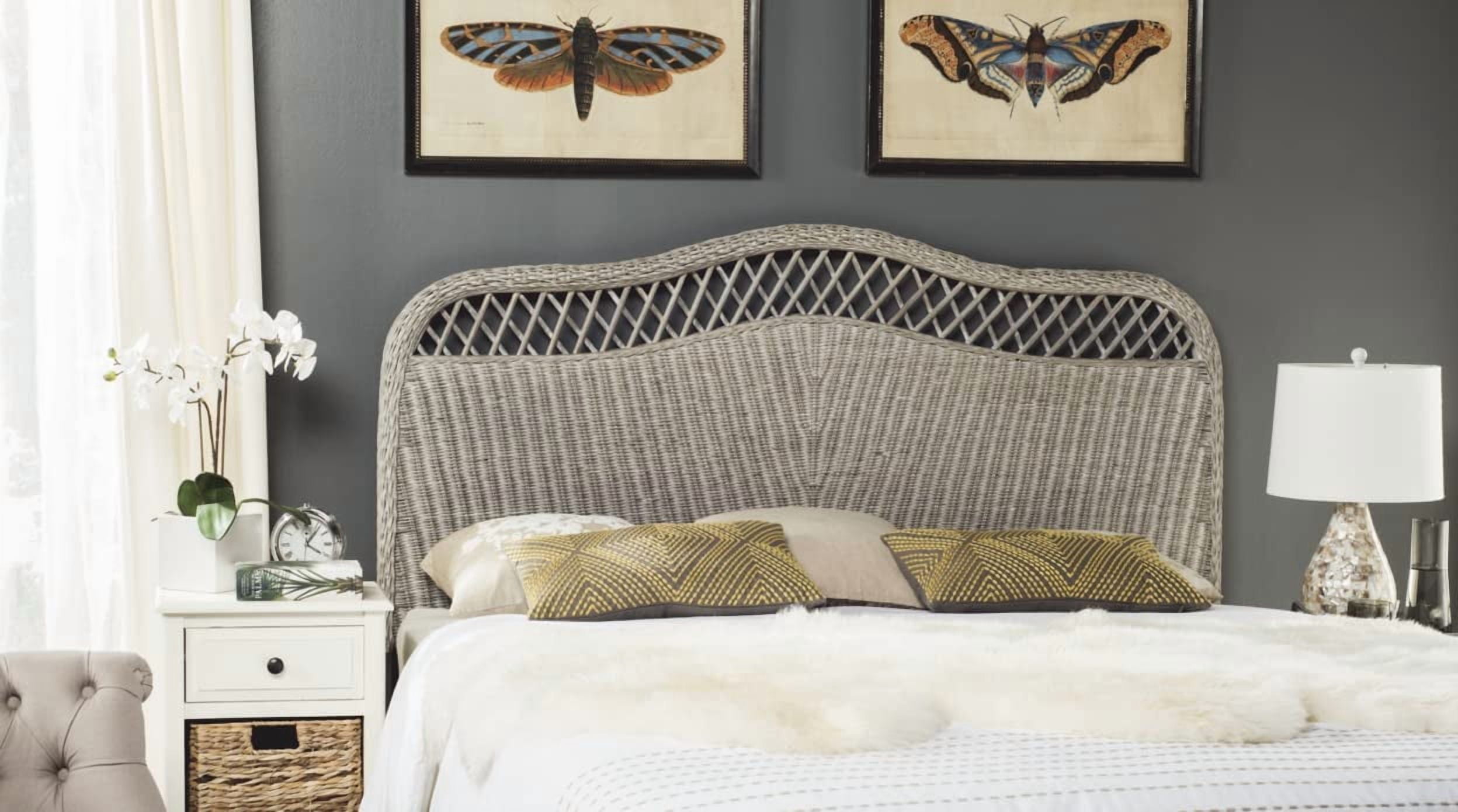 Home Collection Sephina Antique Grey Rattan Headboard (Queen) - Walmart.com
