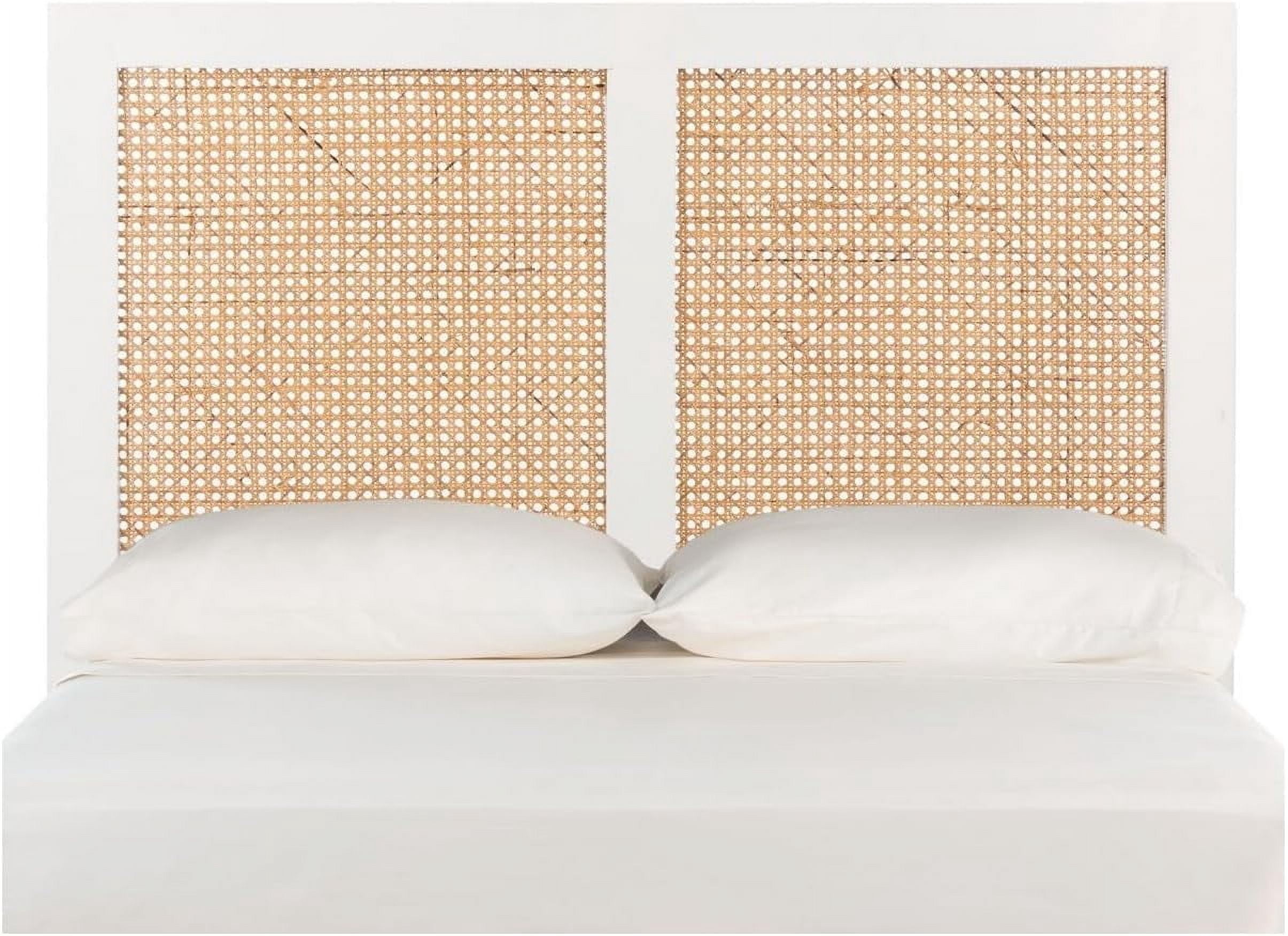 Home Collection Vienna White Wash Cane Twin Headboard Platform, Single ...