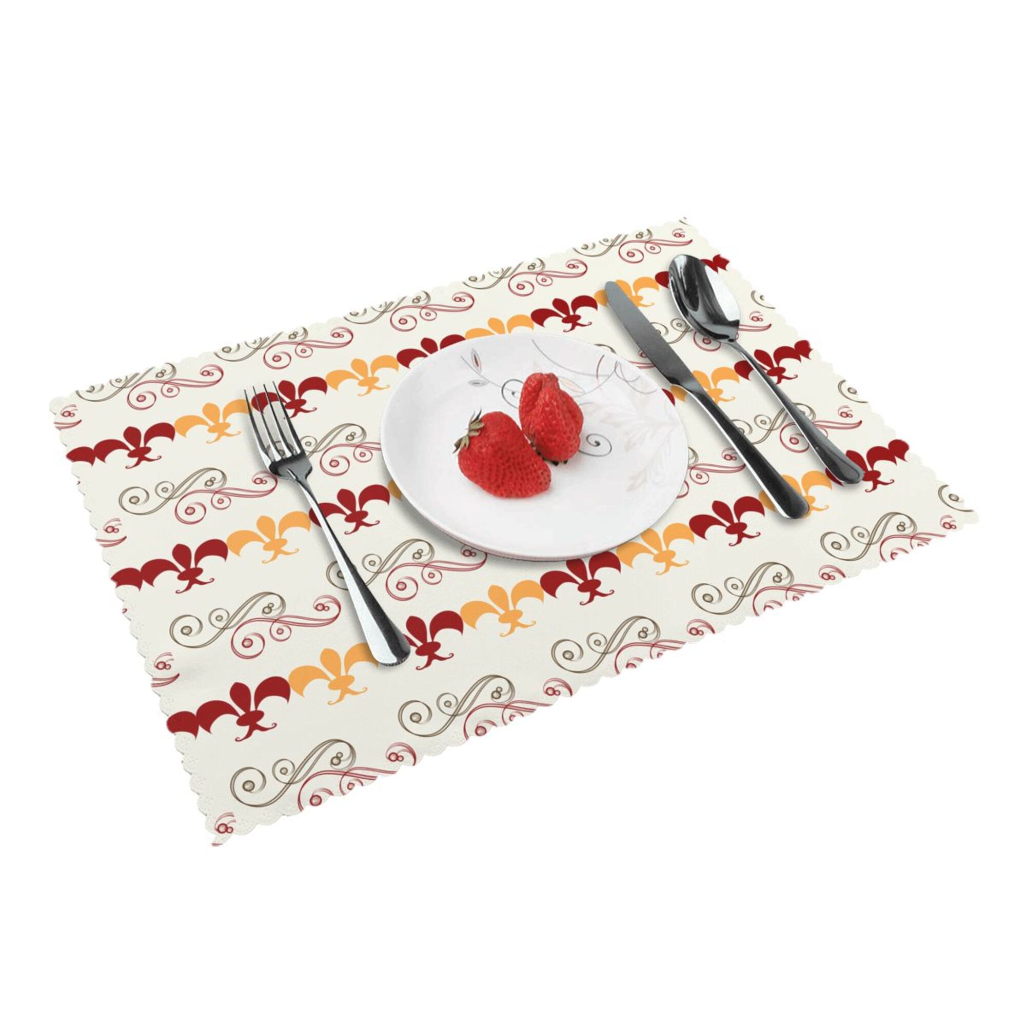 Home Color Illustration Border Background Placemats Set Of 4 Washable ...